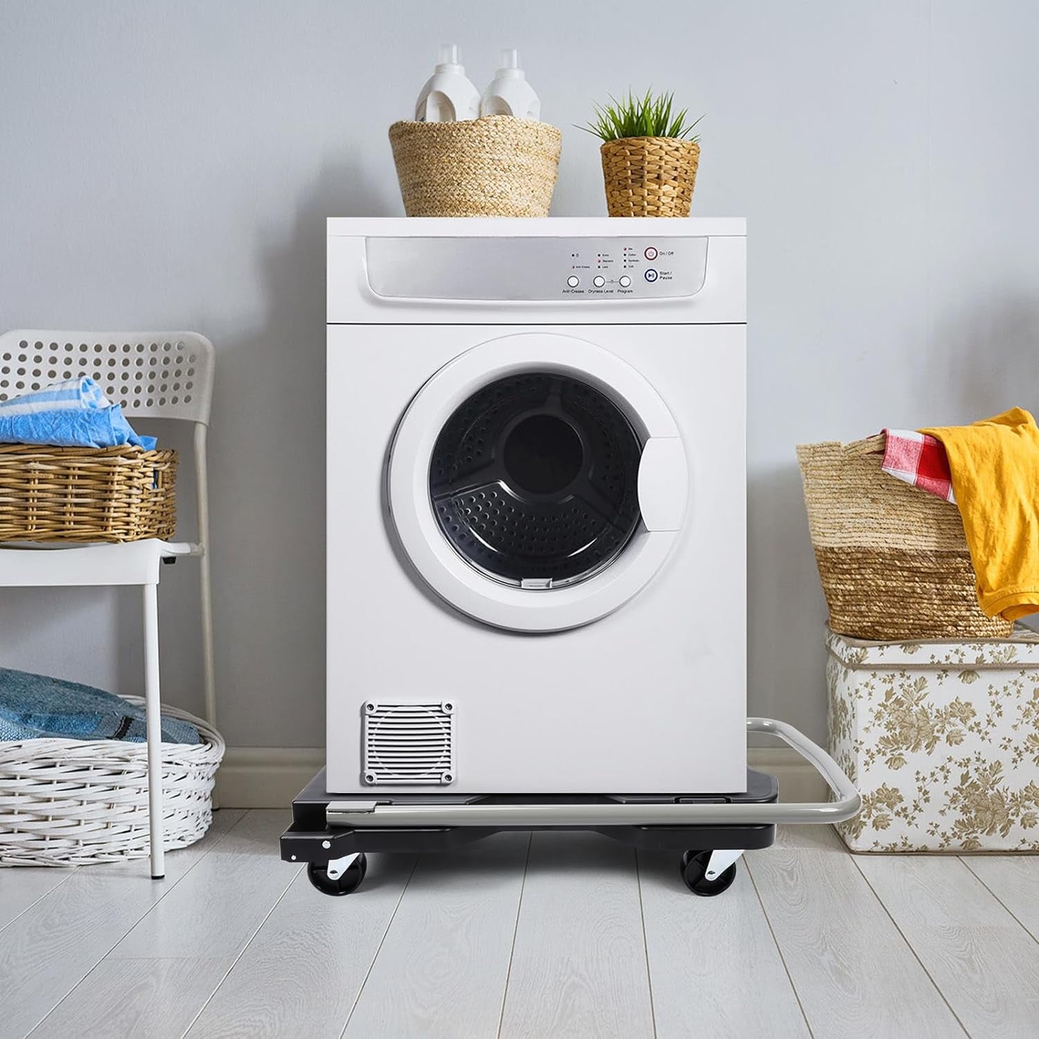 Fully Folded Resin Push Cart Dolly - 330 Lb. Loading Capacity Foldable ...