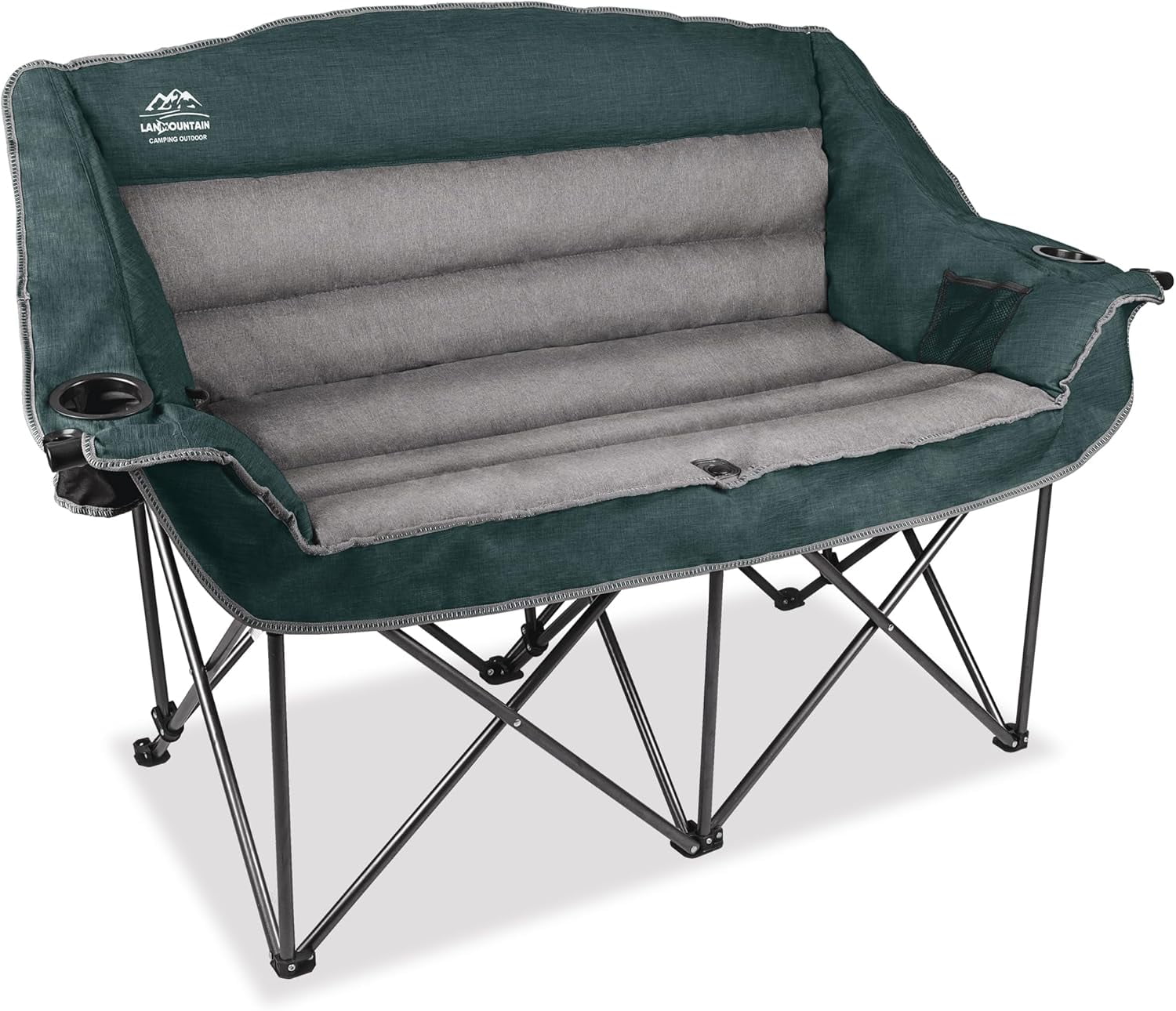 Fully Padded Folding Double Camping Chairs,Comfy Oversized Loveseat ...
