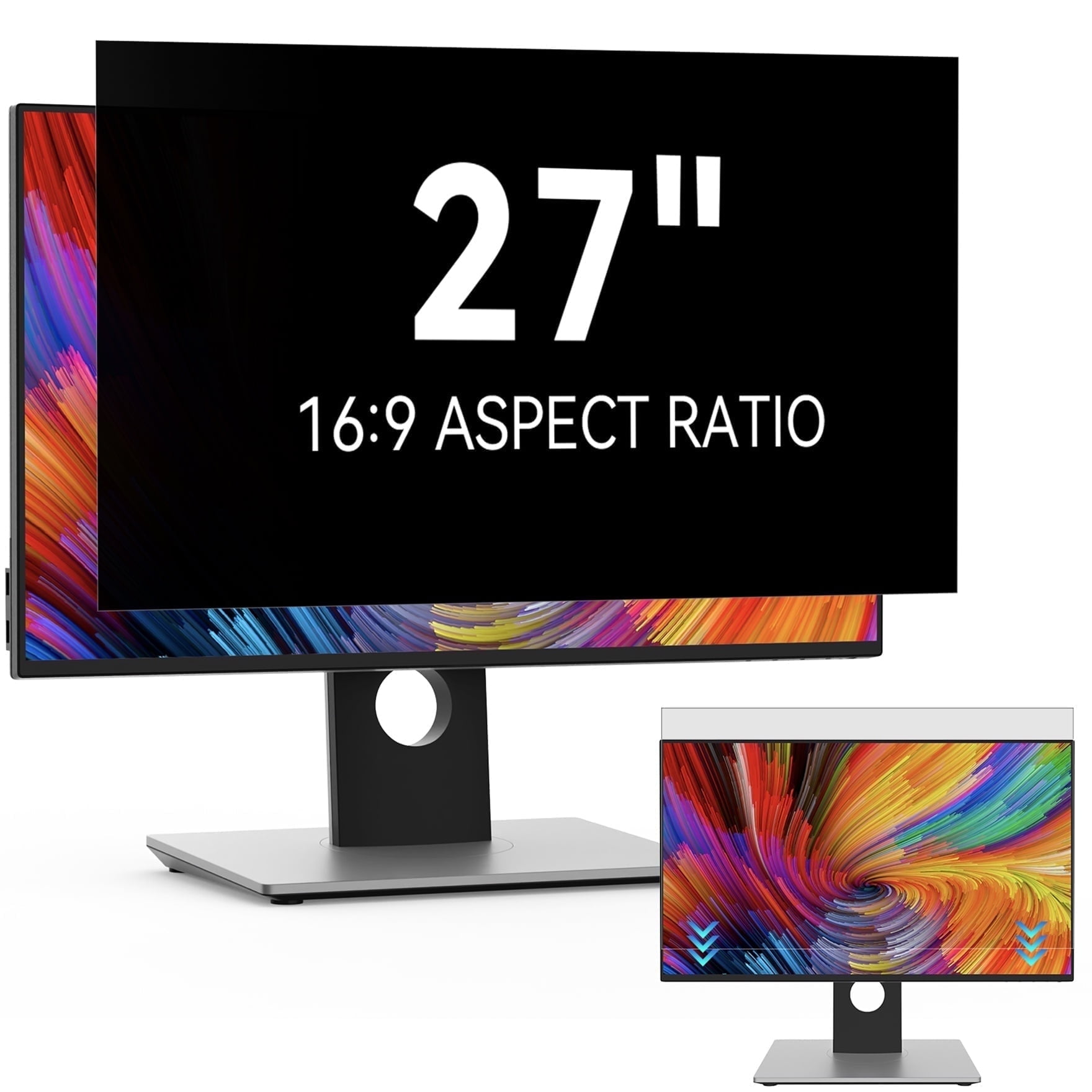 Fully Removable 27 Inch Privacy Screen Filter for 16:9 Widescreen ...