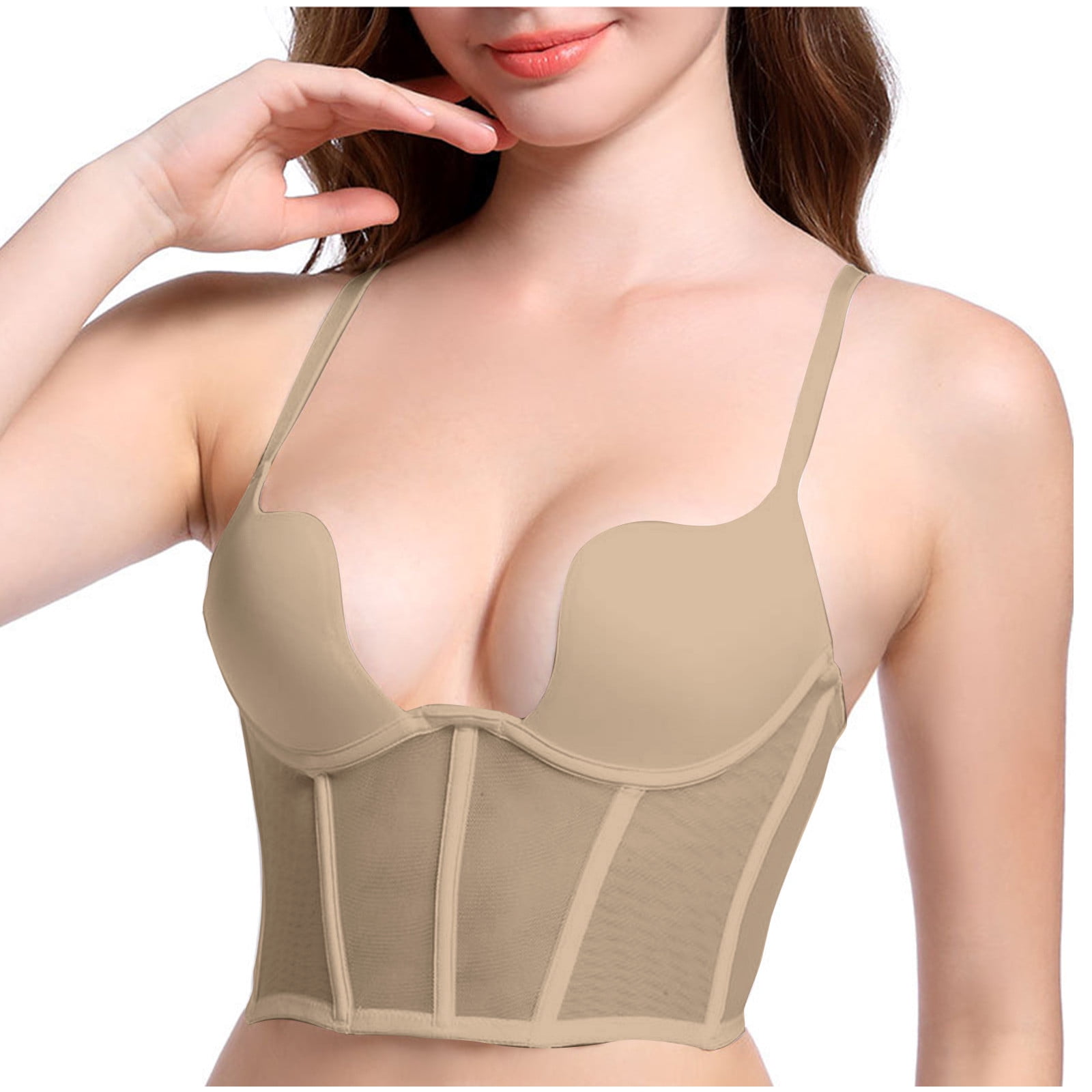 Fully Slimming Wireless Back And Posture Support Longline Shaping Bra With Back Closure And Lace