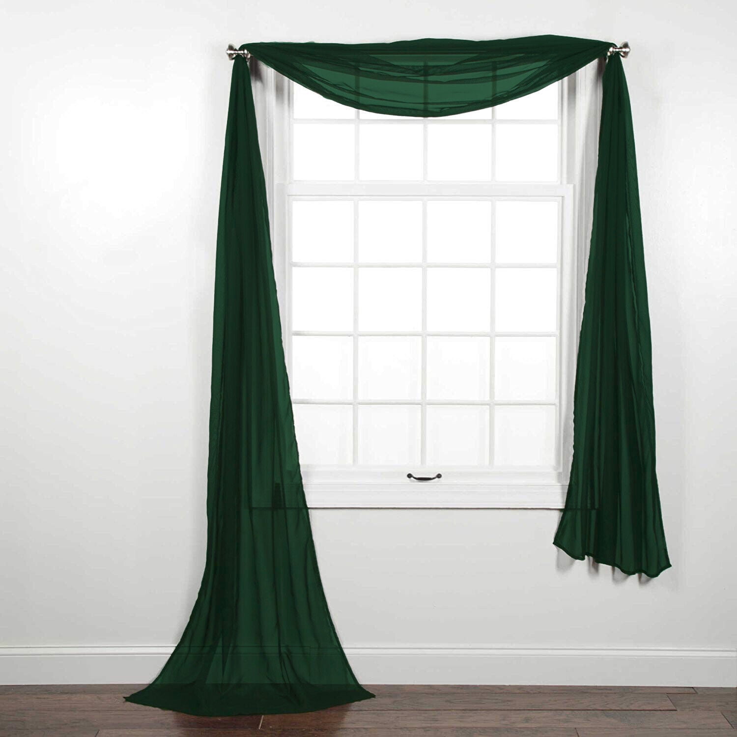 Fully Stitched Sheer Window Scarf Valance Topper Curtain Drapes in Many ...
