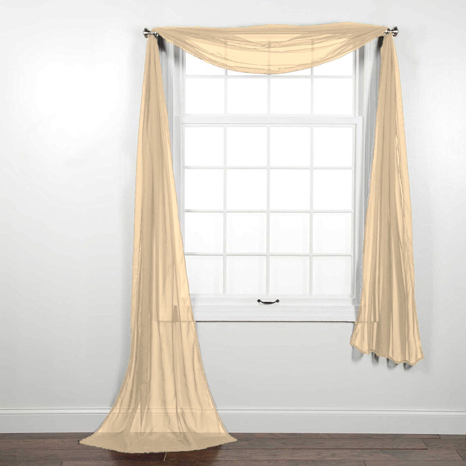 Fully Stitched Sheer Window Scarf Valance Topper Curtain Drapes in Many ...