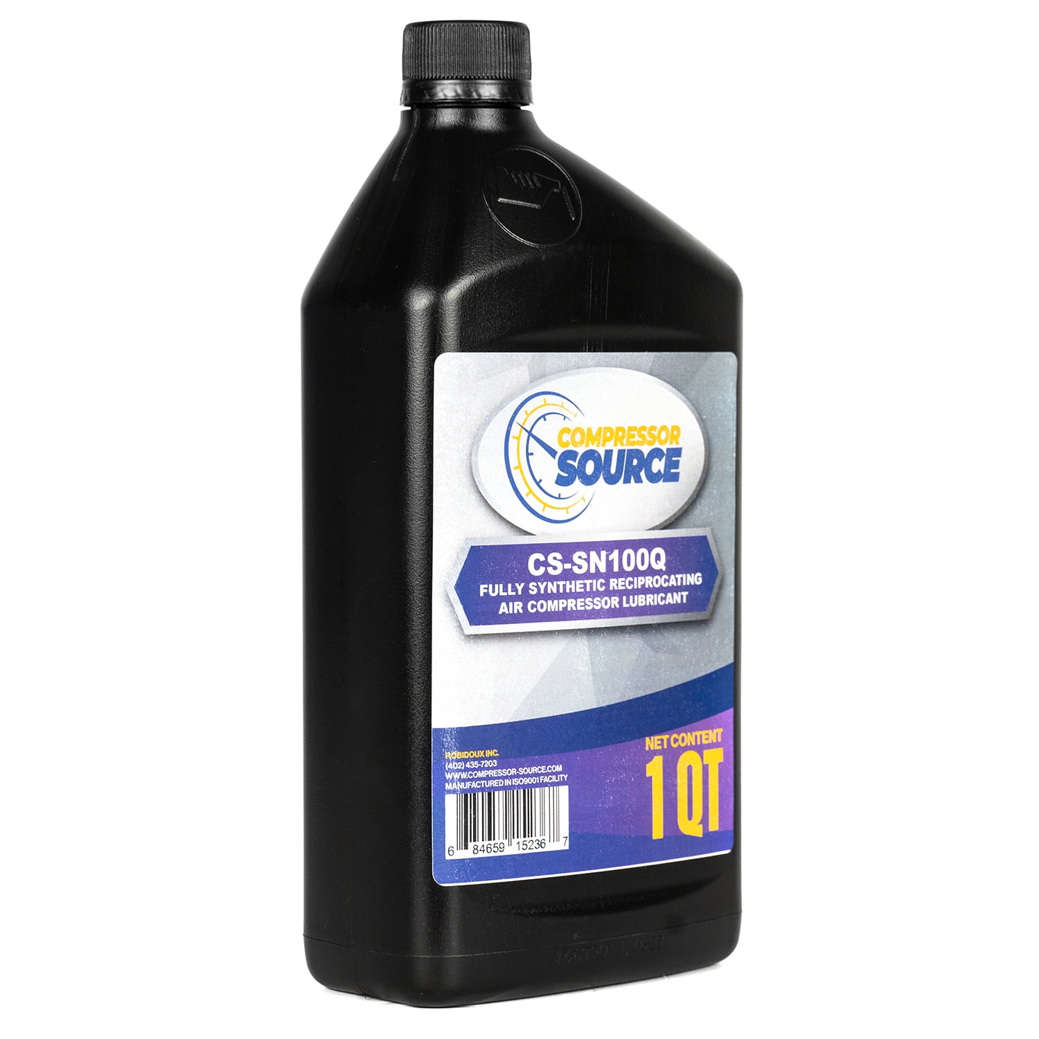 Fully Synthetic Air Compressor Oil Lubricant ISO 100 1 Quart 8000 Hour ...