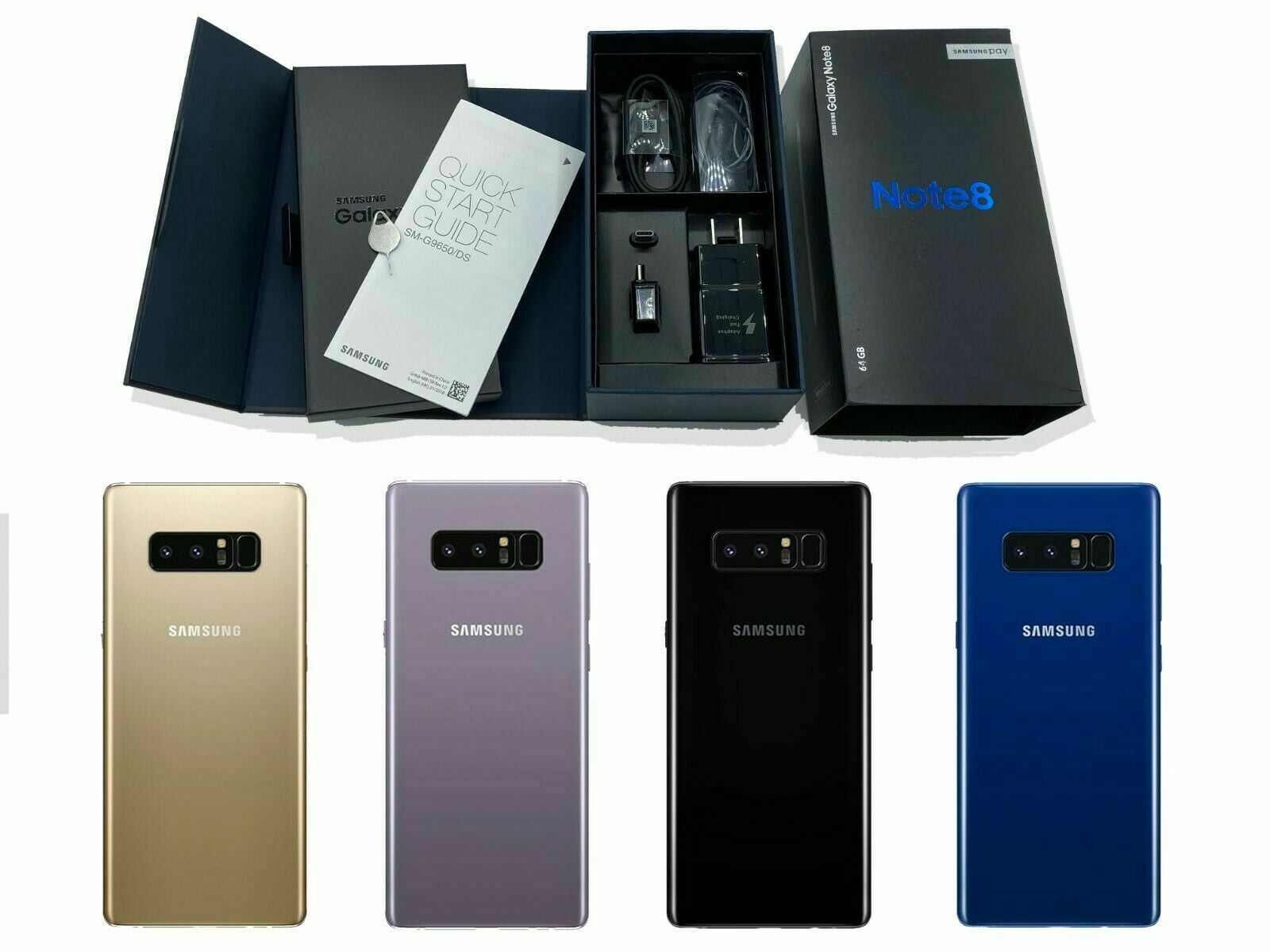 Fully Unlocked Samsung Galaxy Note 8 64GB SM-N950U (RETAIL BOX ...