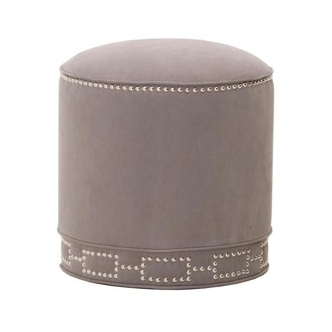 Fully Upholstered Round Ottoman, Gray - Walmart.com