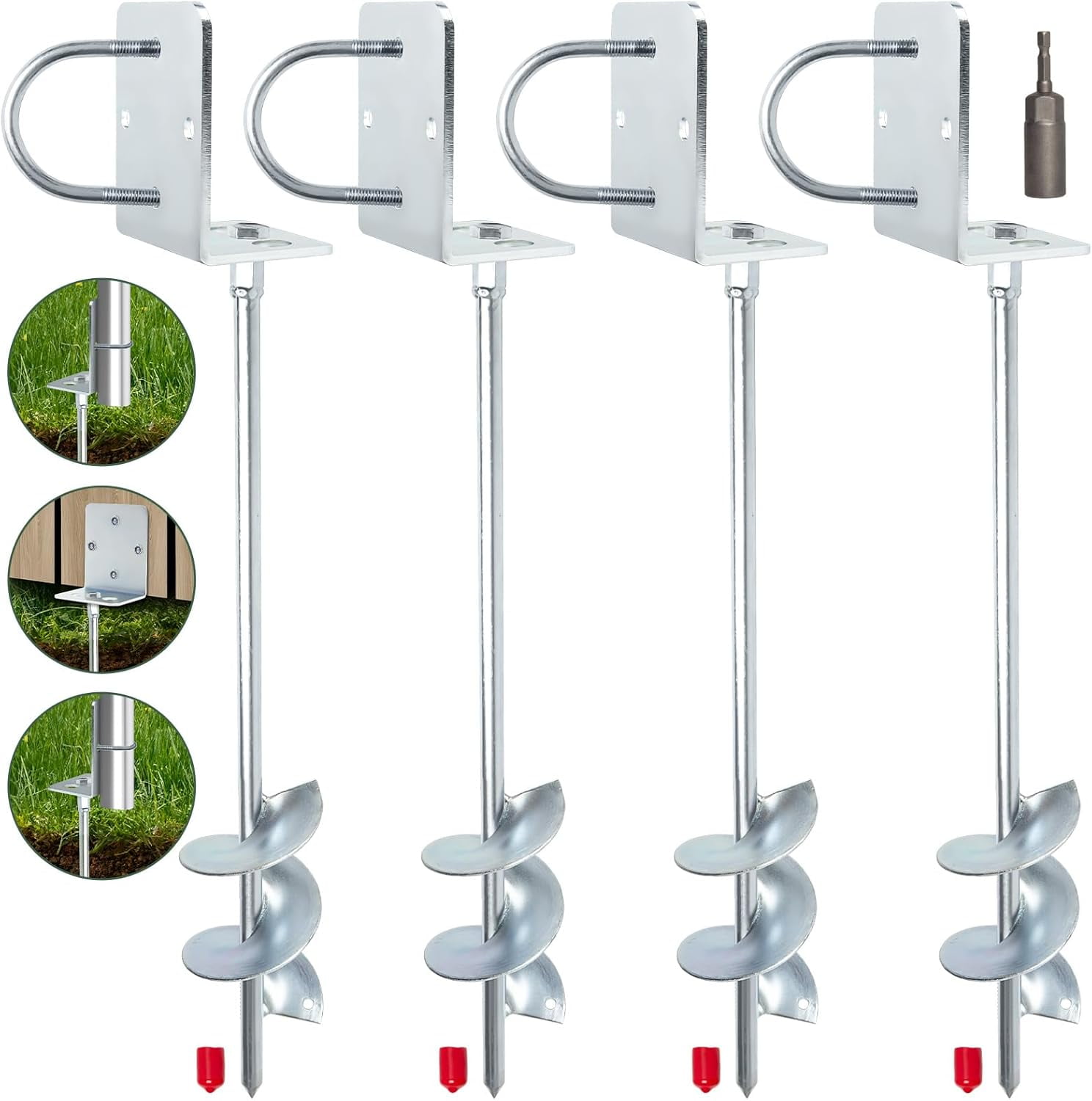 Fully Welded Heavy Duty Ground Anchors, Wider Spiral Earth Anchors for ...