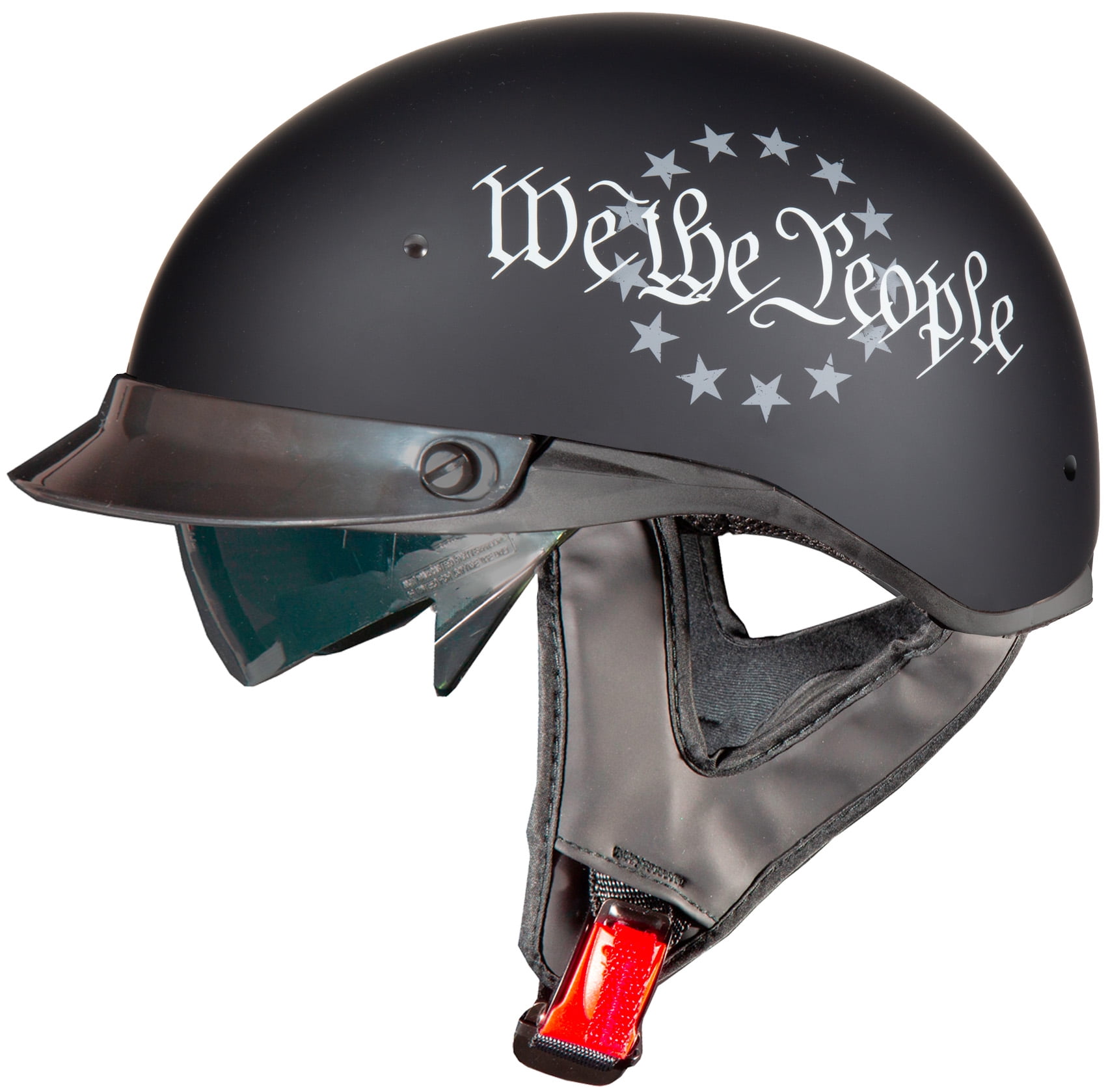 Fulmer 305 Cortez We the People Motorcycle Half Helmet Matte Black MD ...