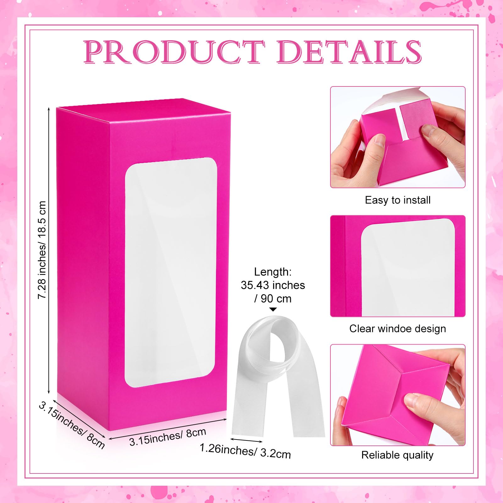 Fulmoon 12 Sets AJH3 Sublimation Glass Cup Boxes Thank You Glass Bottle ...