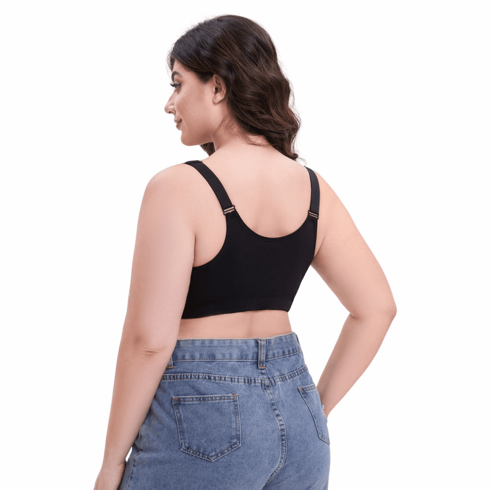 Fulorrnie Bras for Women Plus Size Wirefree Comfort Supportive Front ...