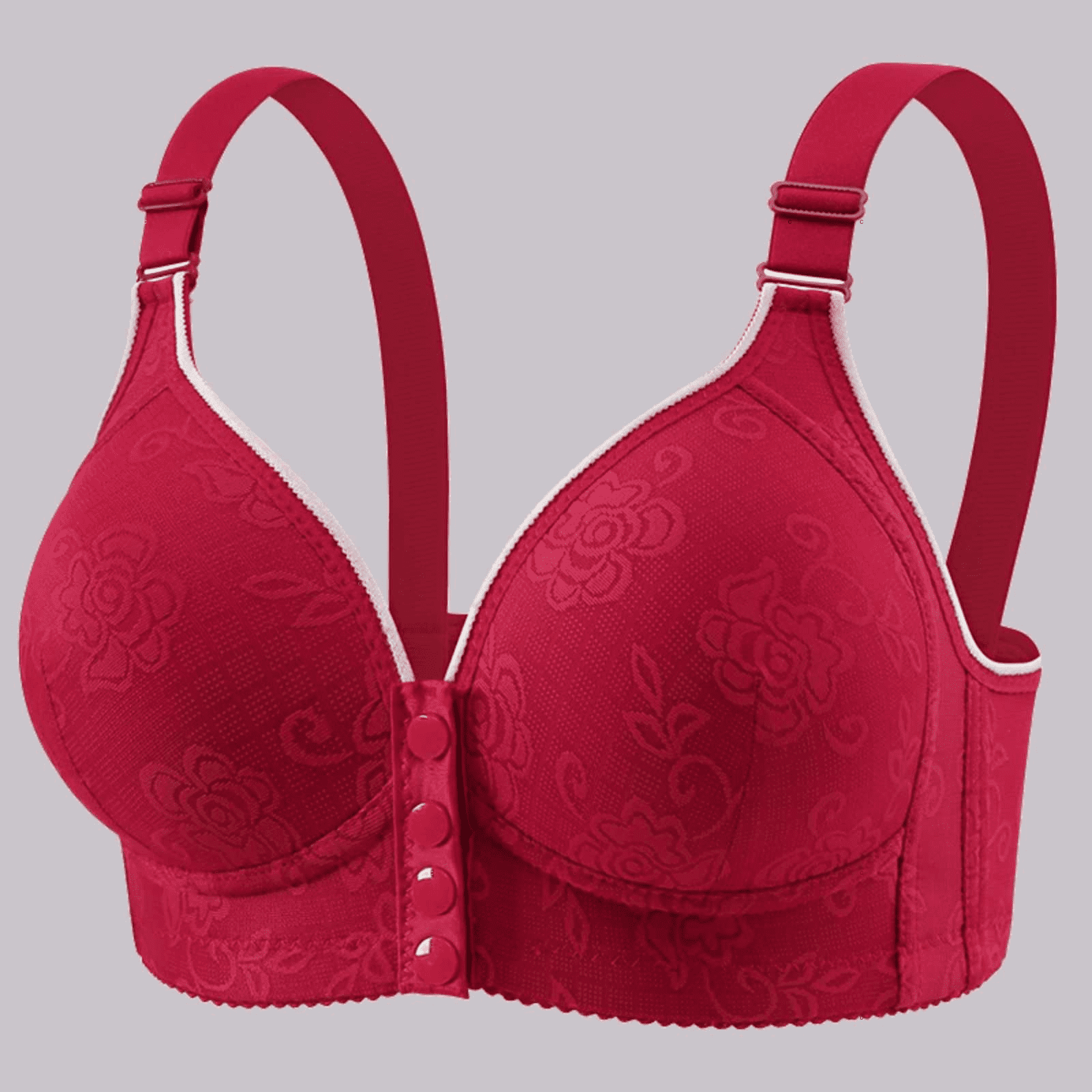 Fulorrnie Bras for Women Plus Size Wirefree Lift Comfort Front Closure ...