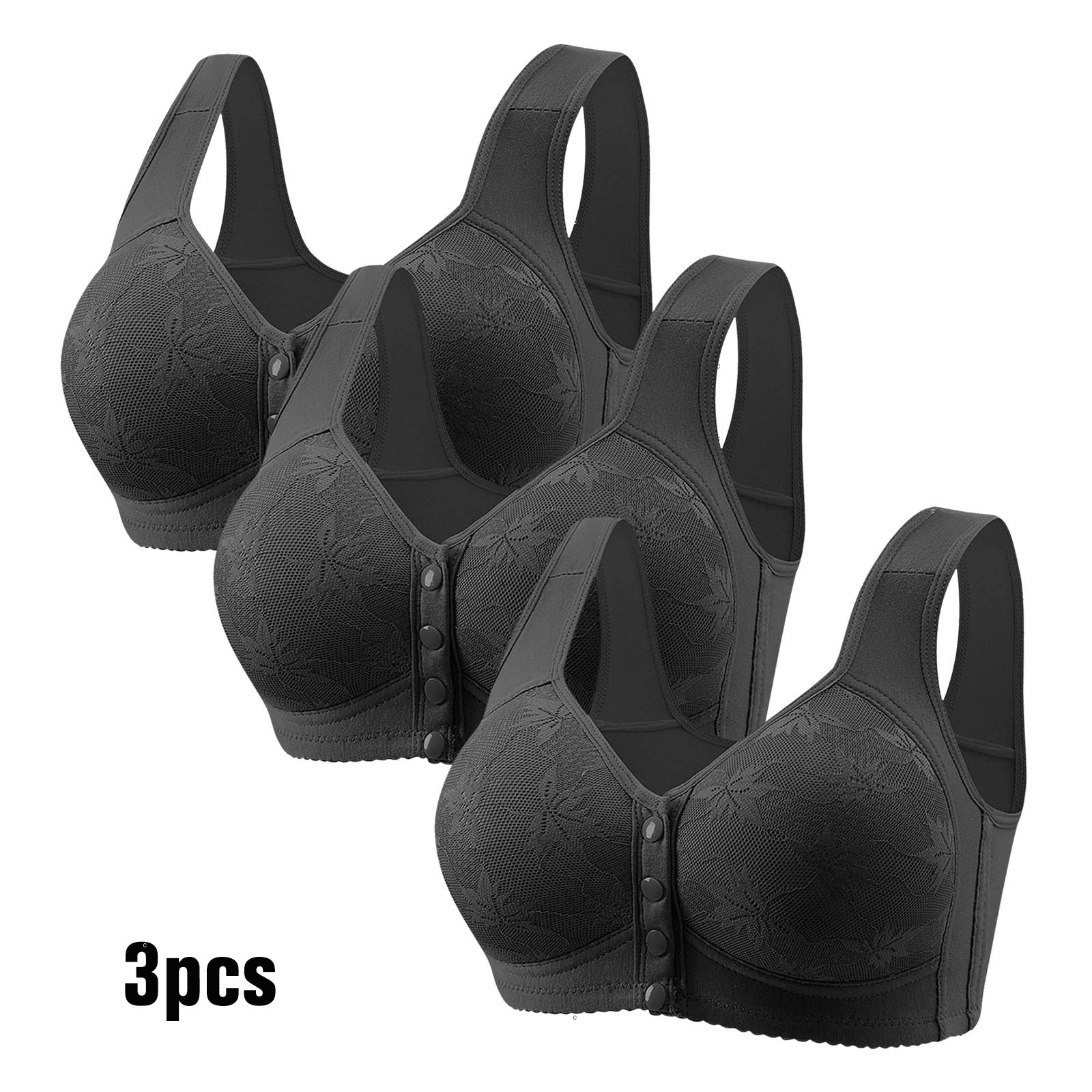 Fulorrnie Bras for Women Plus Size Wirefree Supportive Comfort Back Fat ...