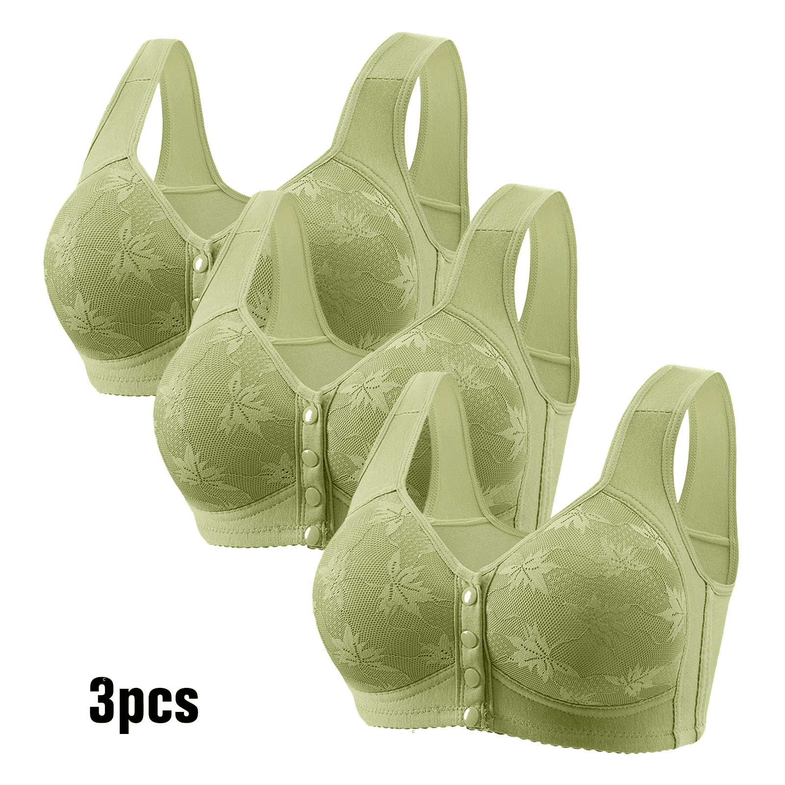 Fulorrnie Bras for Women Plus Size Wirefree Supportive Comfort Back Fat ...