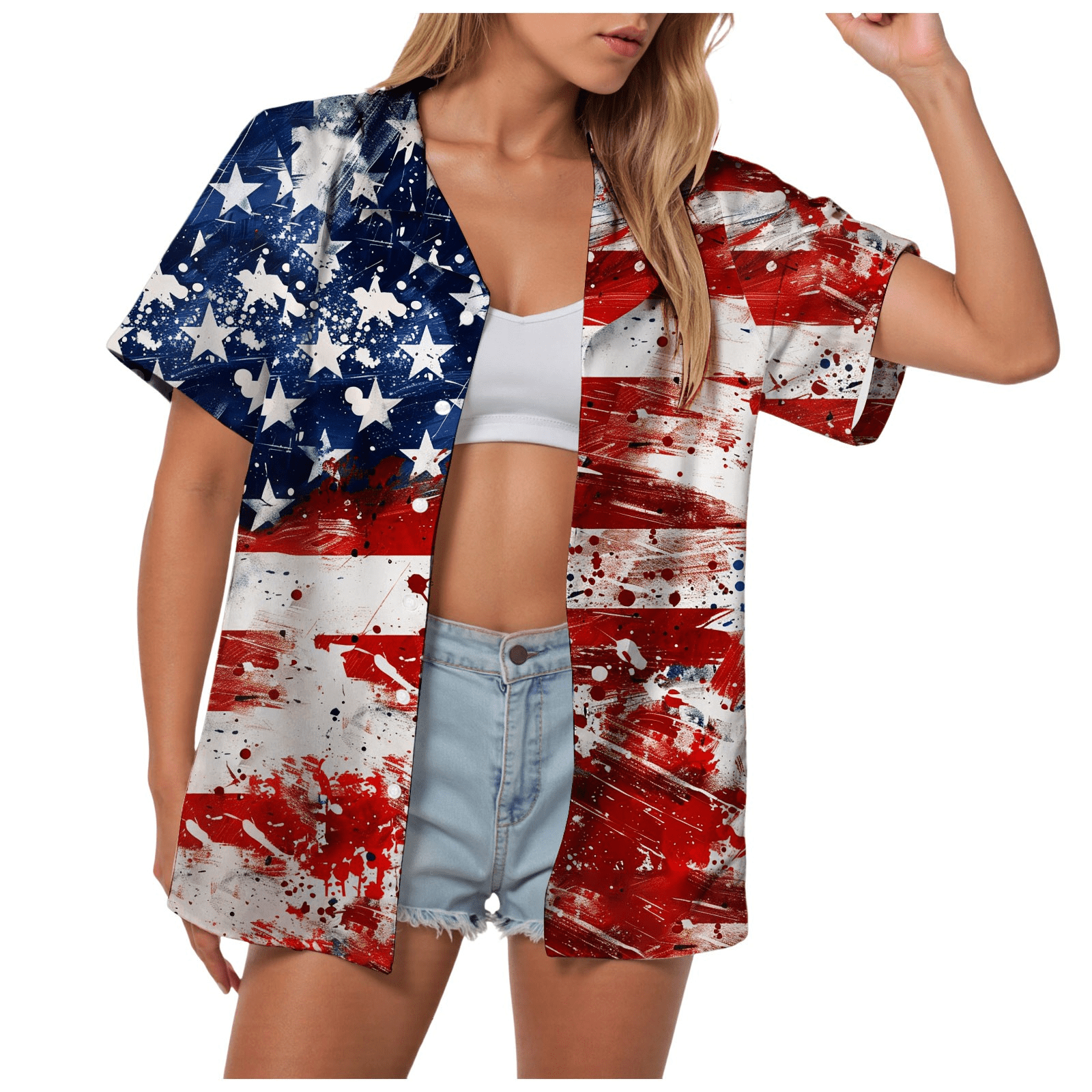 Fulorrnie Cover Up Blouses for Women Set In Short Sleeve Collared Plus ...