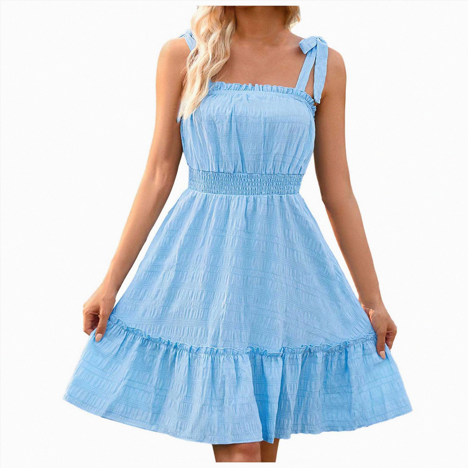 Fulorrnie Dresses for Plus Size Women Boat Neck Sleeveless Maxi Summer ...