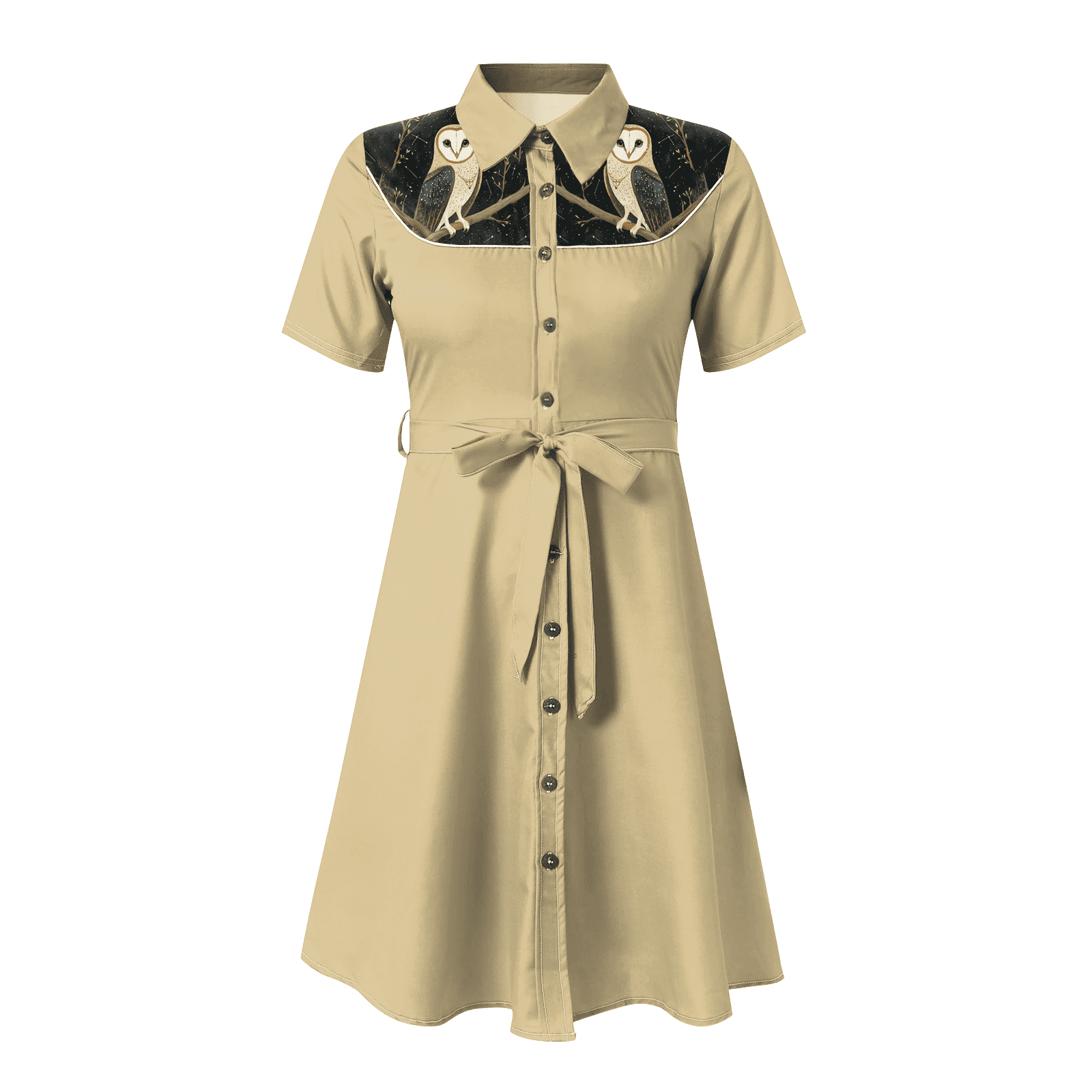 Fulorrnie Dresses for Women Plus Size Mid Length Short Sleeve Collared ...
