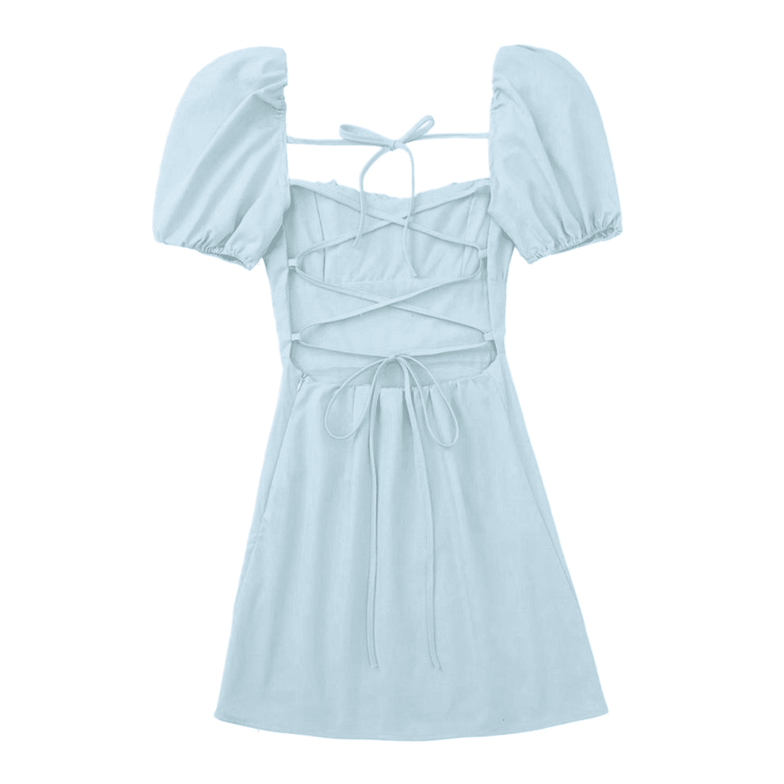 Fulorrnie Dresses for Women Plus Size Mini Short Sleeve Square Neckline ...