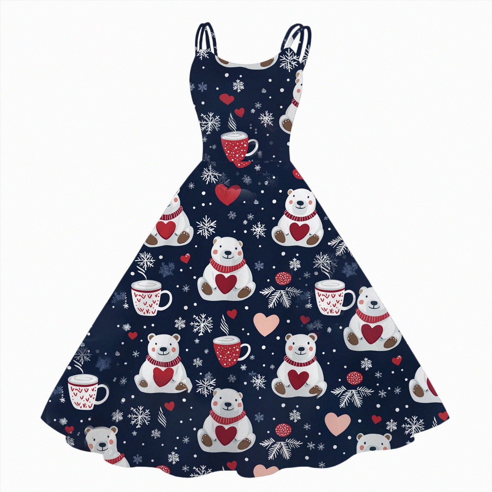 Fulorrnie Dresses for Women Scoop Neck Mid Length Sleeveless Winter A ...