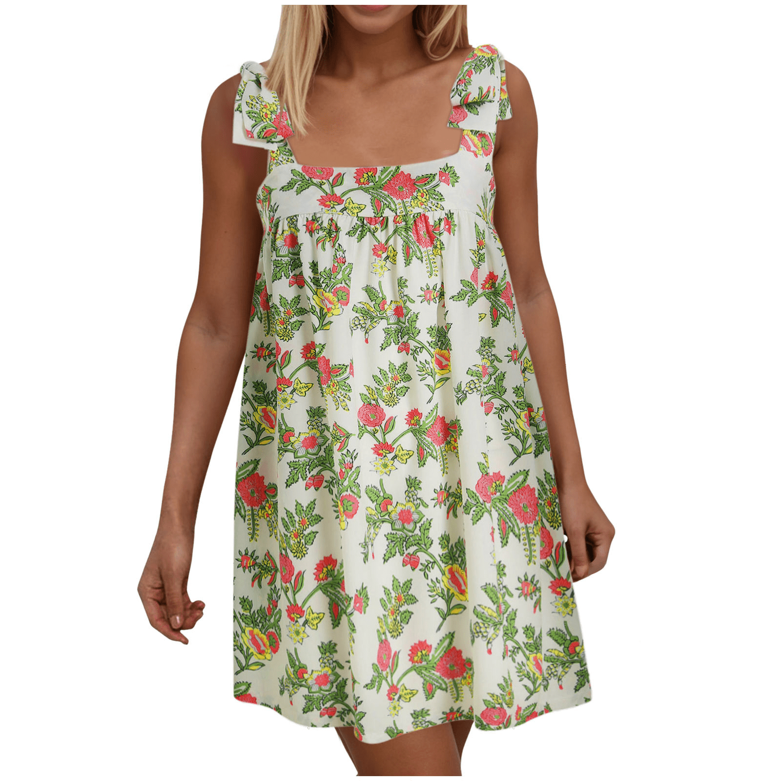 Fulorrnie Dresses for Women Square Neckline Sleeveless Mini Summer A ...