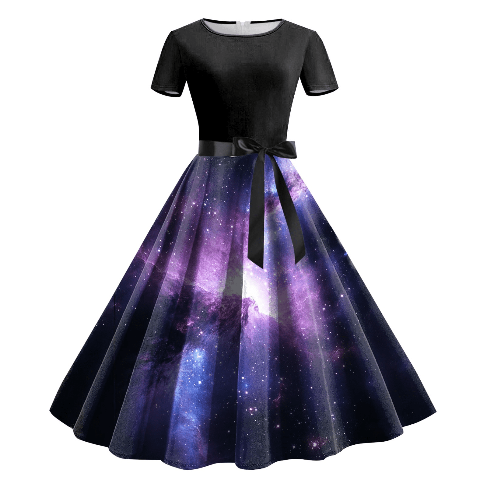 Fulorrnie Dresses for Women Cocktail Length Short Sleeve Jewel Neck ...