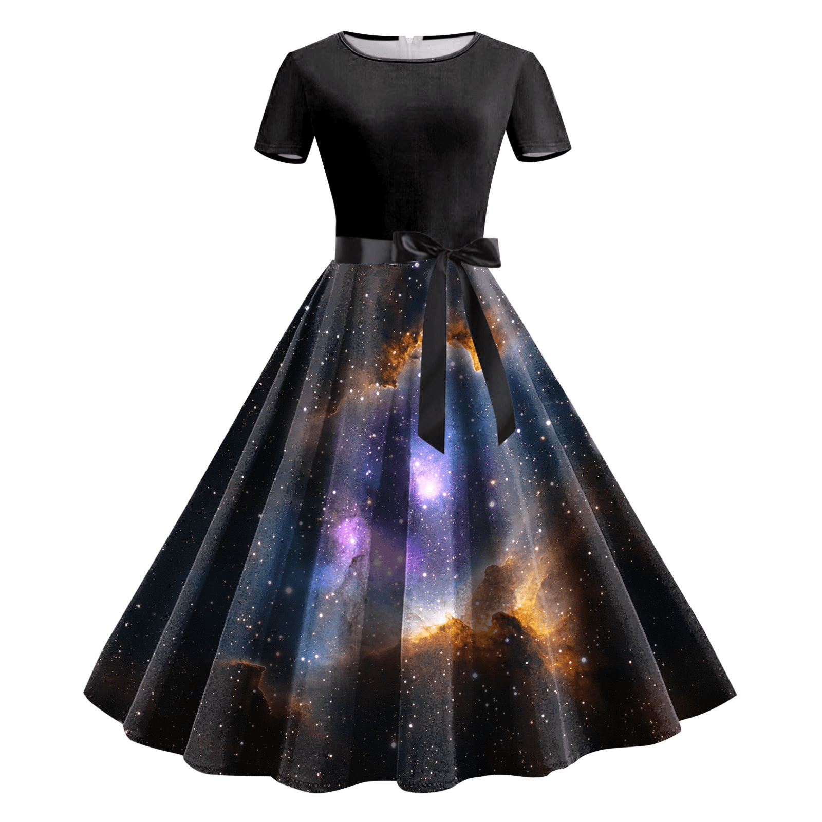 Fulorrnie Dresses for Women Collared Mid Length Short Sleeve Summer A ...