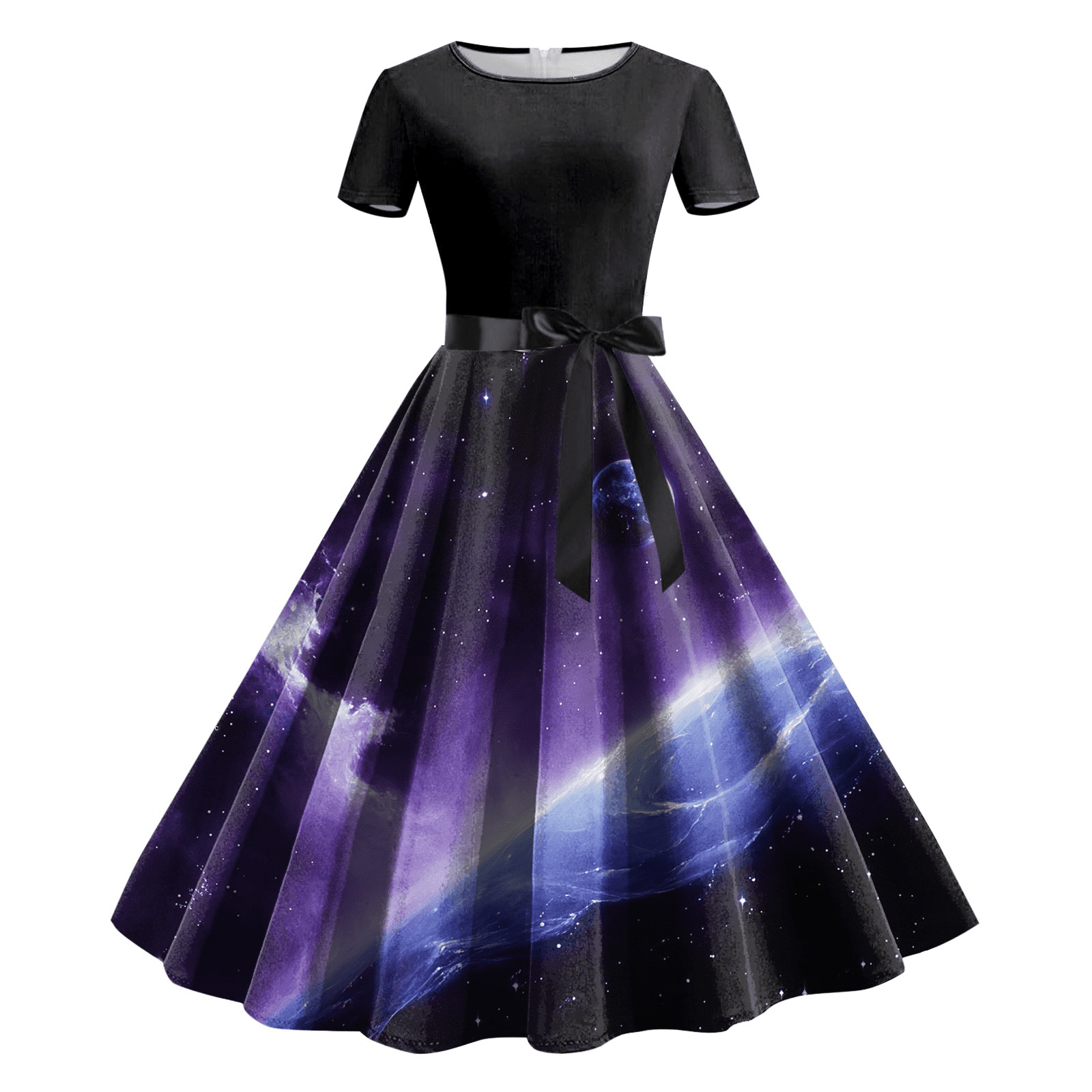 Fulorrnie Dresses for Women Collared Mid Length Short Sleeve Summer A ...