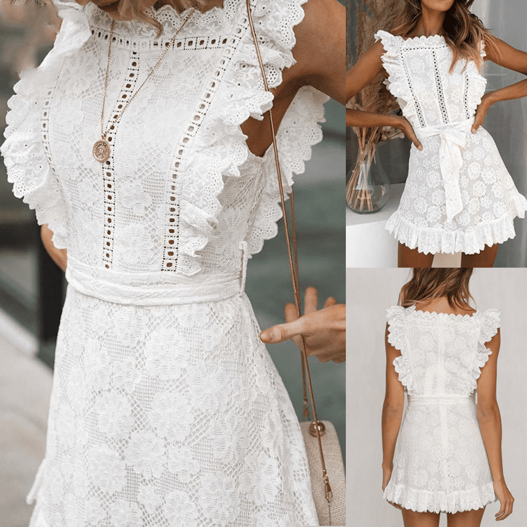 Fulorrnie Dresses for Women Mid Length Sleeveless Summer Wrap Floral ...