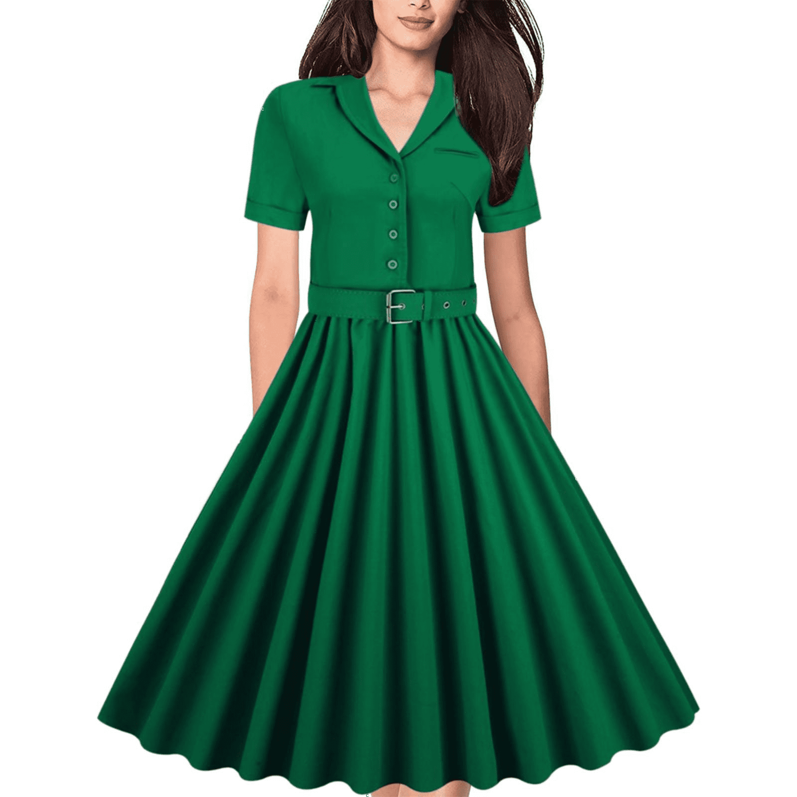 Fulorrnie Dresses for Women Petite Short Sleeve Collared Mid Length ...