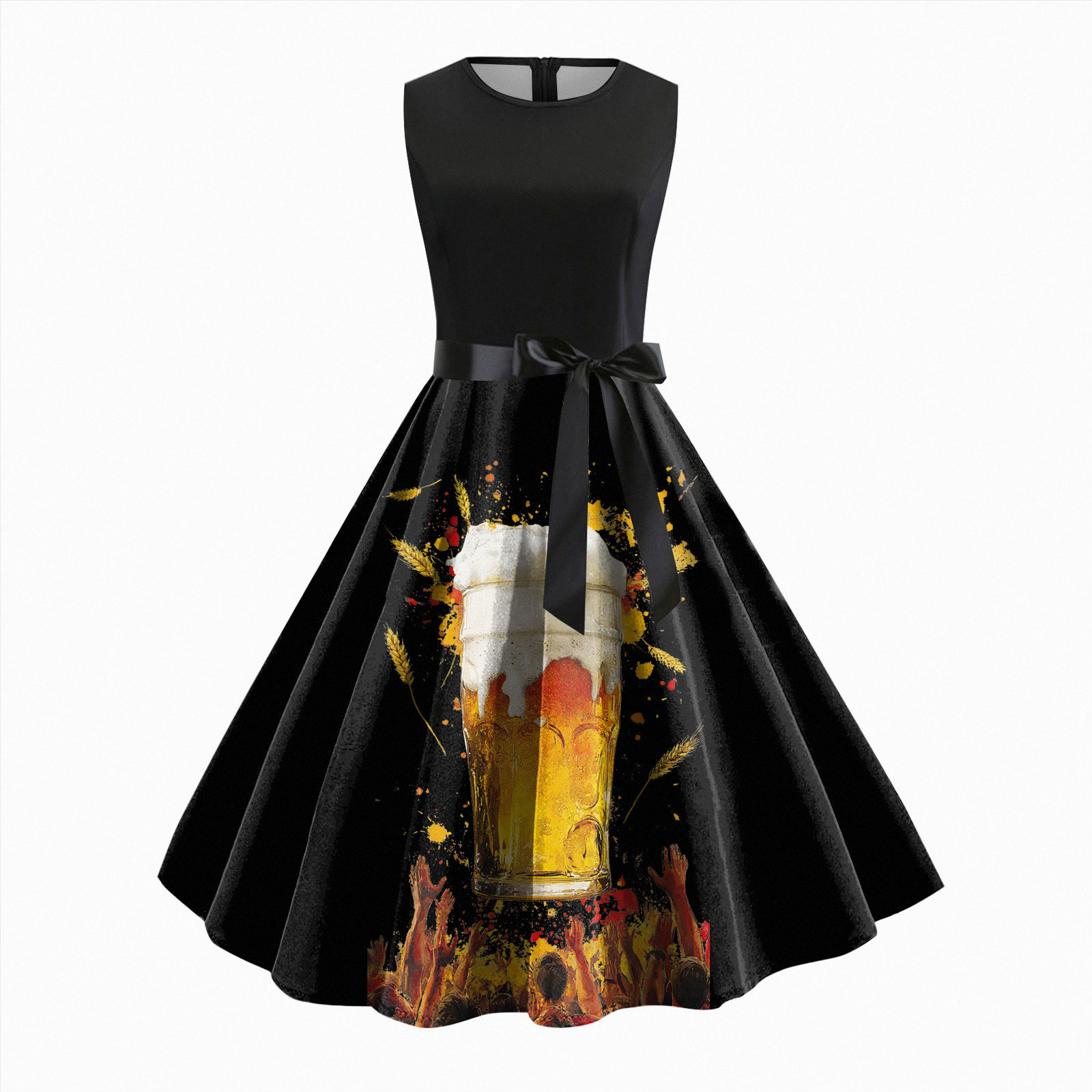 Fulorrnie Dresses for Women Sleeveless Crew Neck Spring Sundress ...