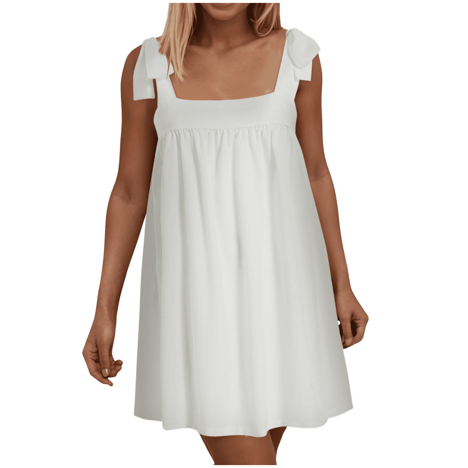Fulorrnie Dresses for Women Square Neckline Mini Short Sleeve Summer A ...