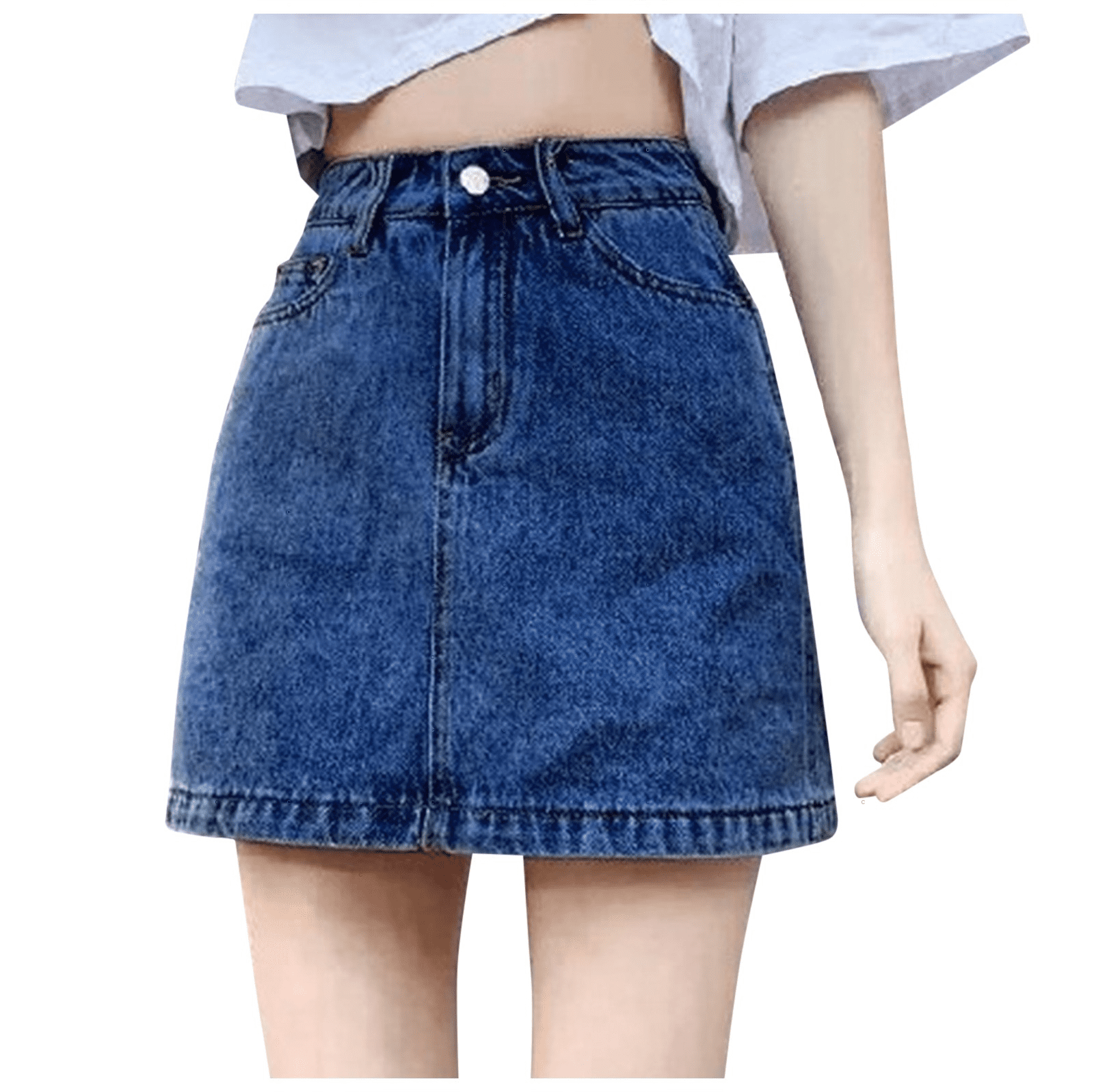 Fulorrnie Jeans for Women Button Loose Fit Casual Exterior Pocket High ...