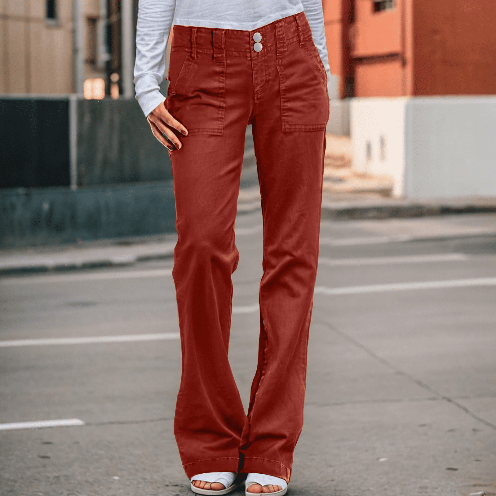 Fulorrnie Jeans for Women Plus Size Mid Rise Rigid Waist Relaxed Fit ...