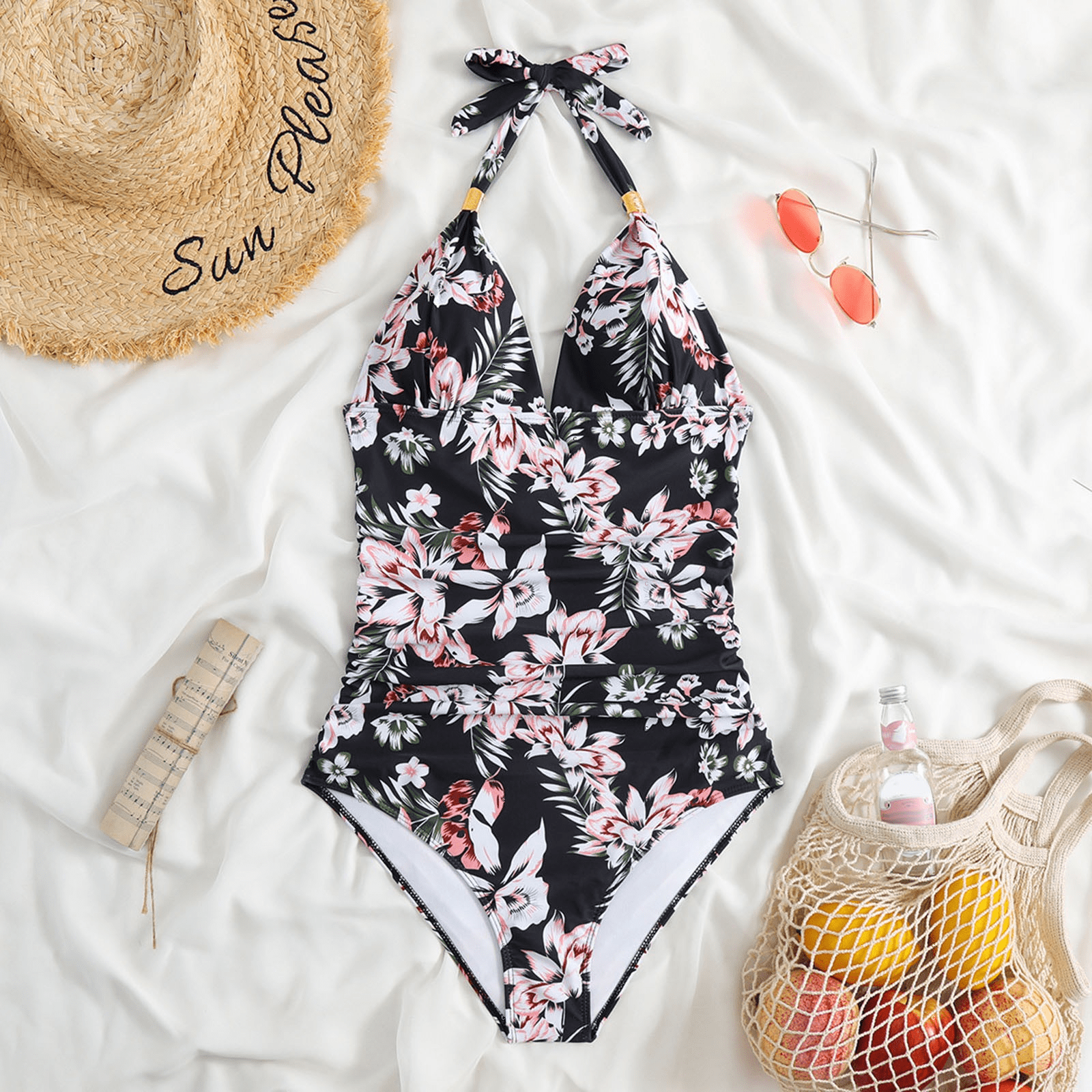 Fulorrnie One Piece Swimsuit for Women Plus Size Tummy Control High ...