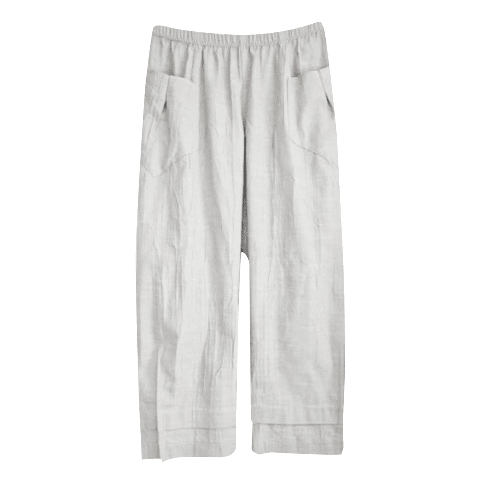 Fulorrnie Pants for Women Casual Full Pocket Elastic Waist Everyday ...