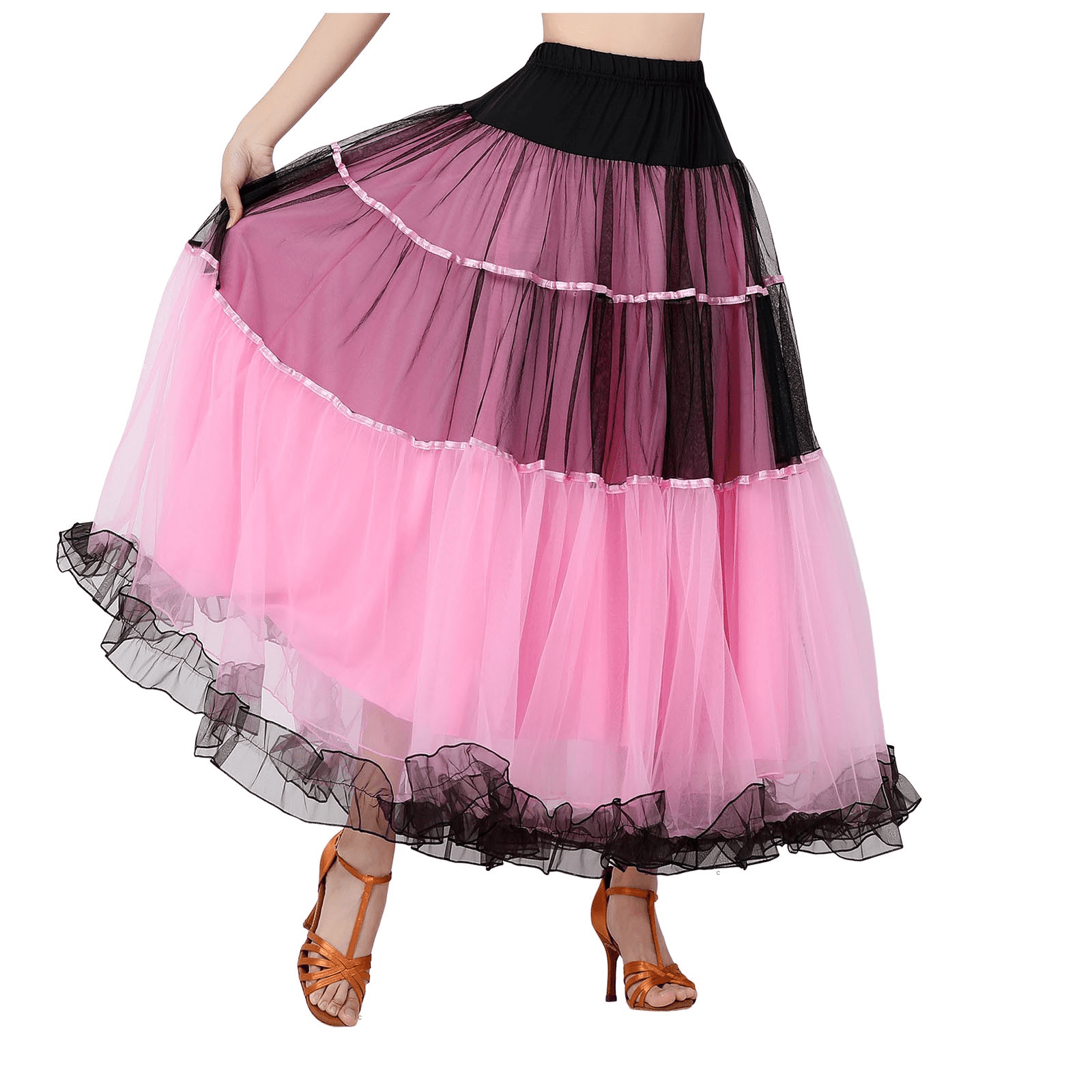 Fulorrnie Skirts for Women Tulle Regular Fit Tiered Flowy Mid Length ...