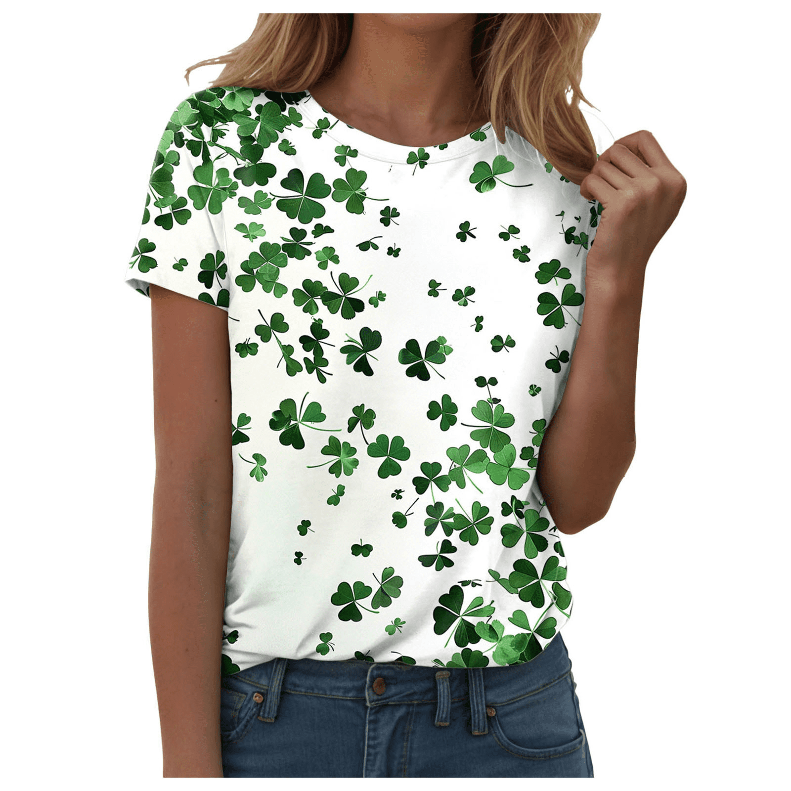 Fulorrnie T Shirts for Women Crew Neck Short Sleeve Plain Classic Shirt ...