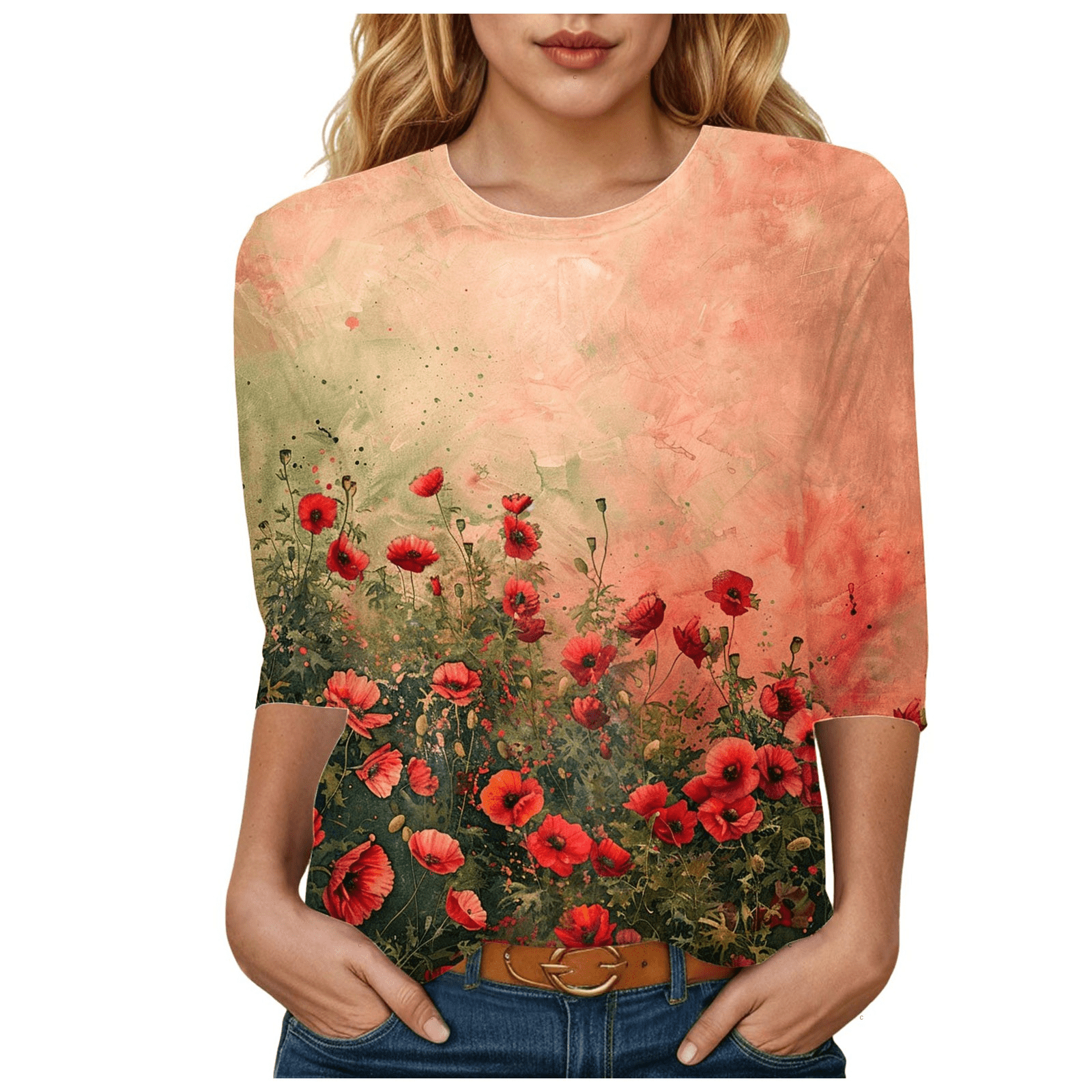 fulorrnie-t-shirts-for-women-crew-neck-3-4-sleeve-plus-size-graphic