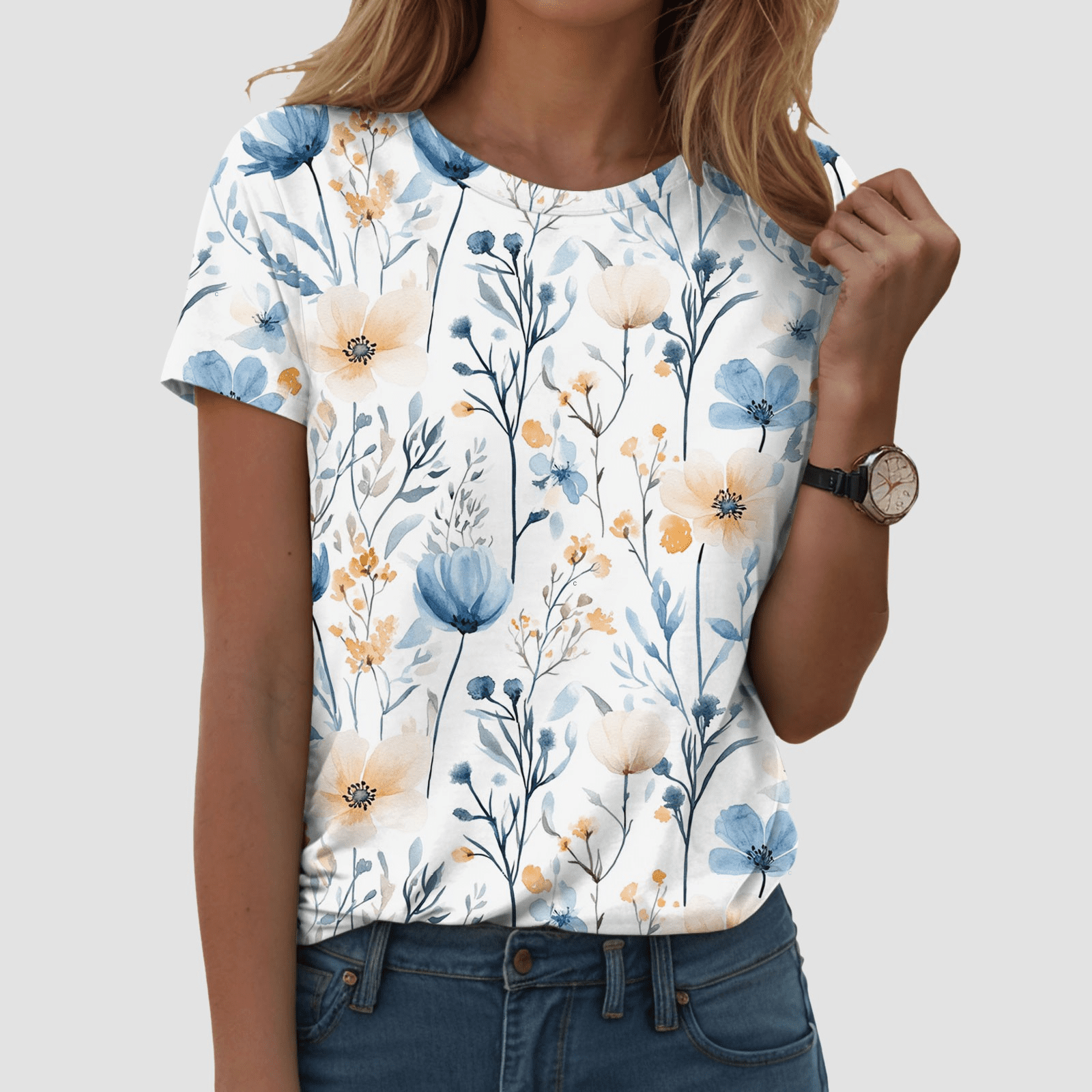 Fulorrnie T Shirts for Women Crew Neck Short Sleeve Vintage Graphic ...