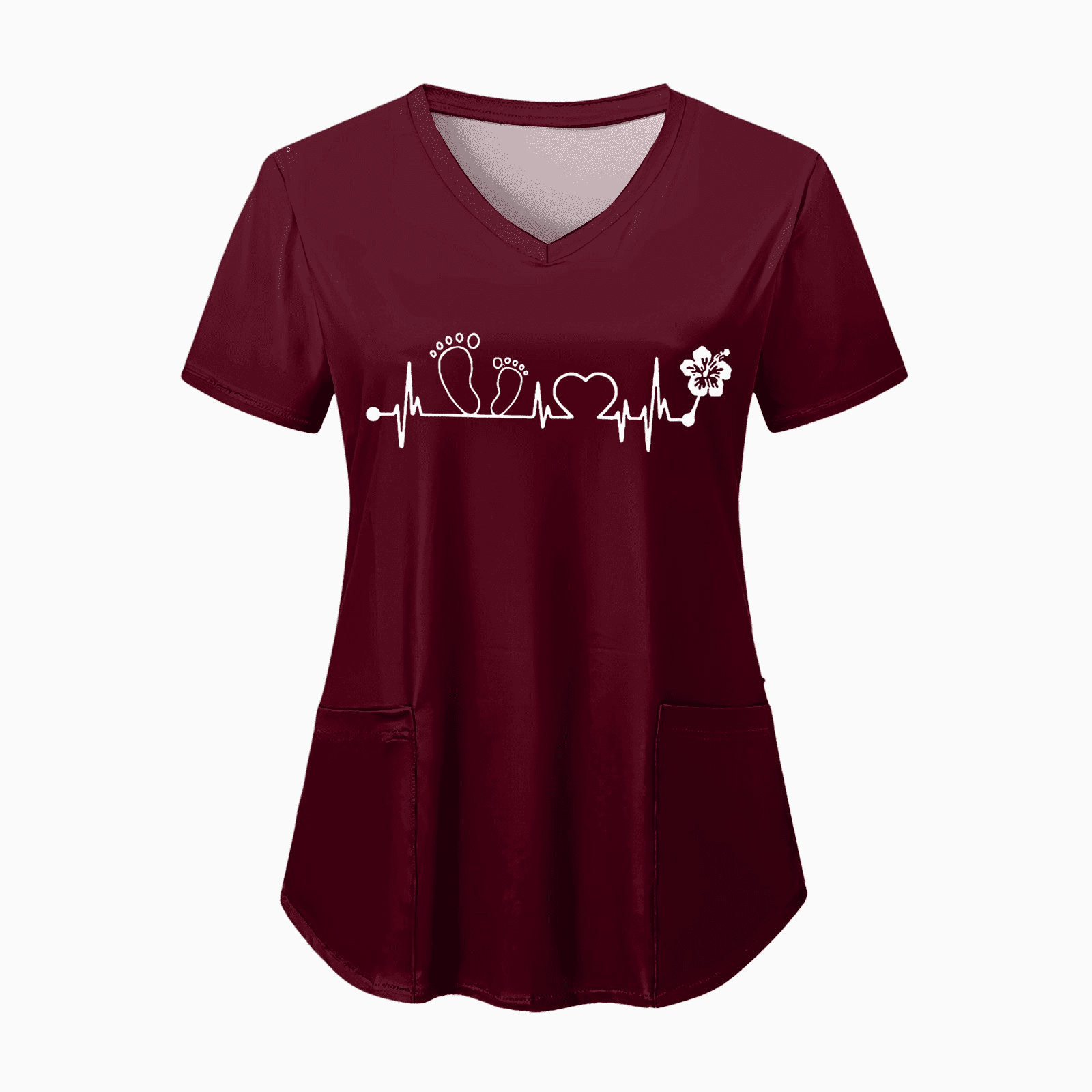 Fulorrnie T Shirts for Women Short Sleeve V Neck Plus Size Pocket Tee ...