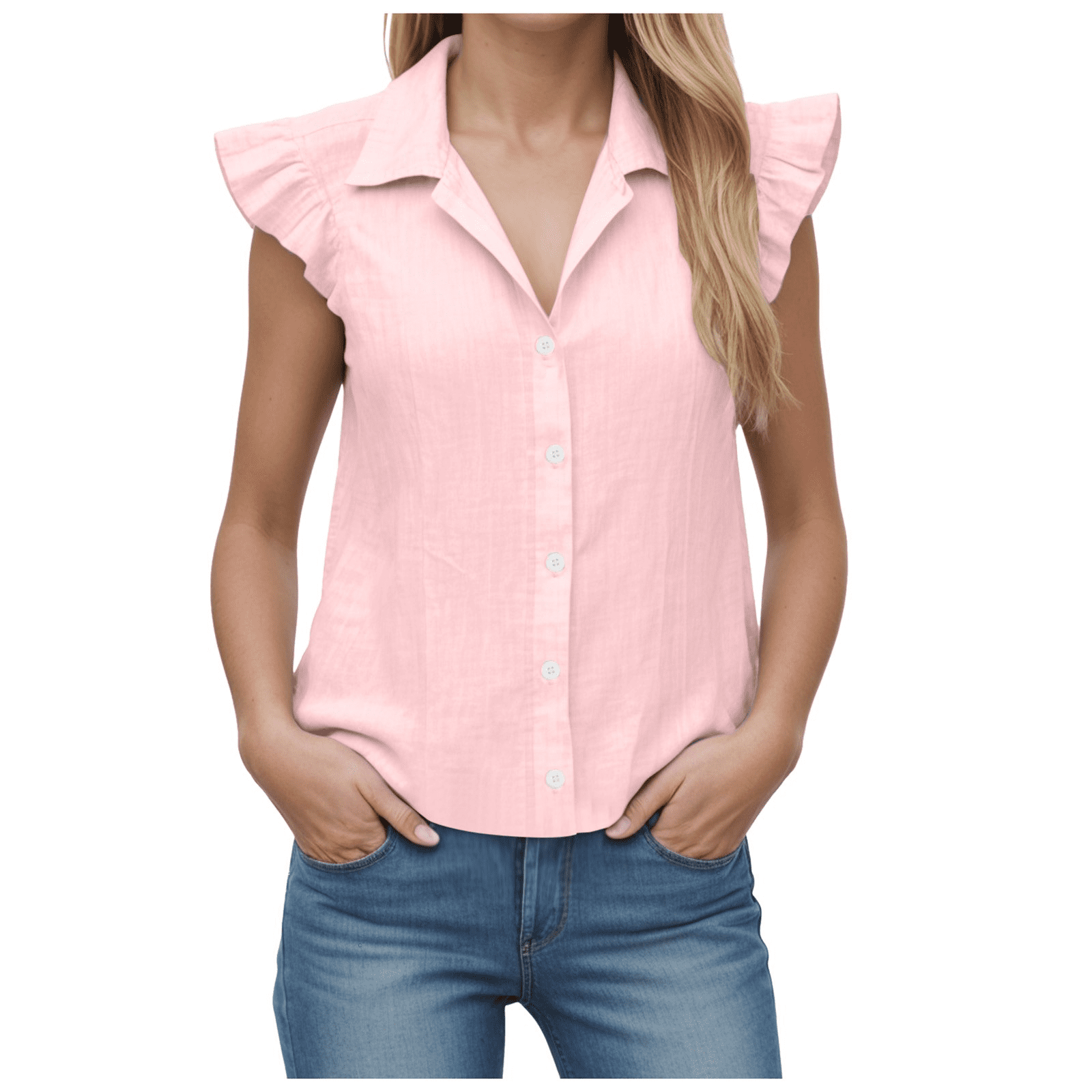 Fulorrnie T Shirts for Women V Neck Sleeveless Plain Moisture Wicking ...
