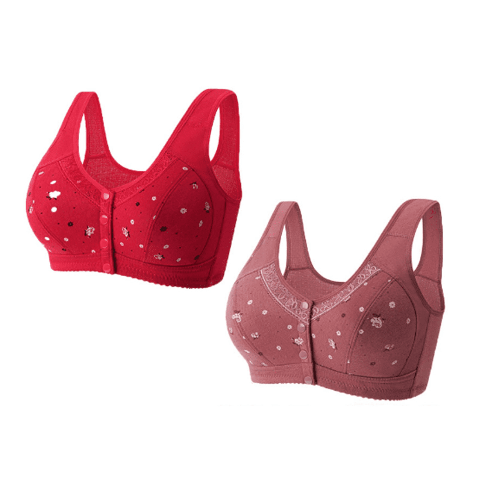 Fulorrnie Women's Wirefree Front Closure Bras Plus Size Support ...