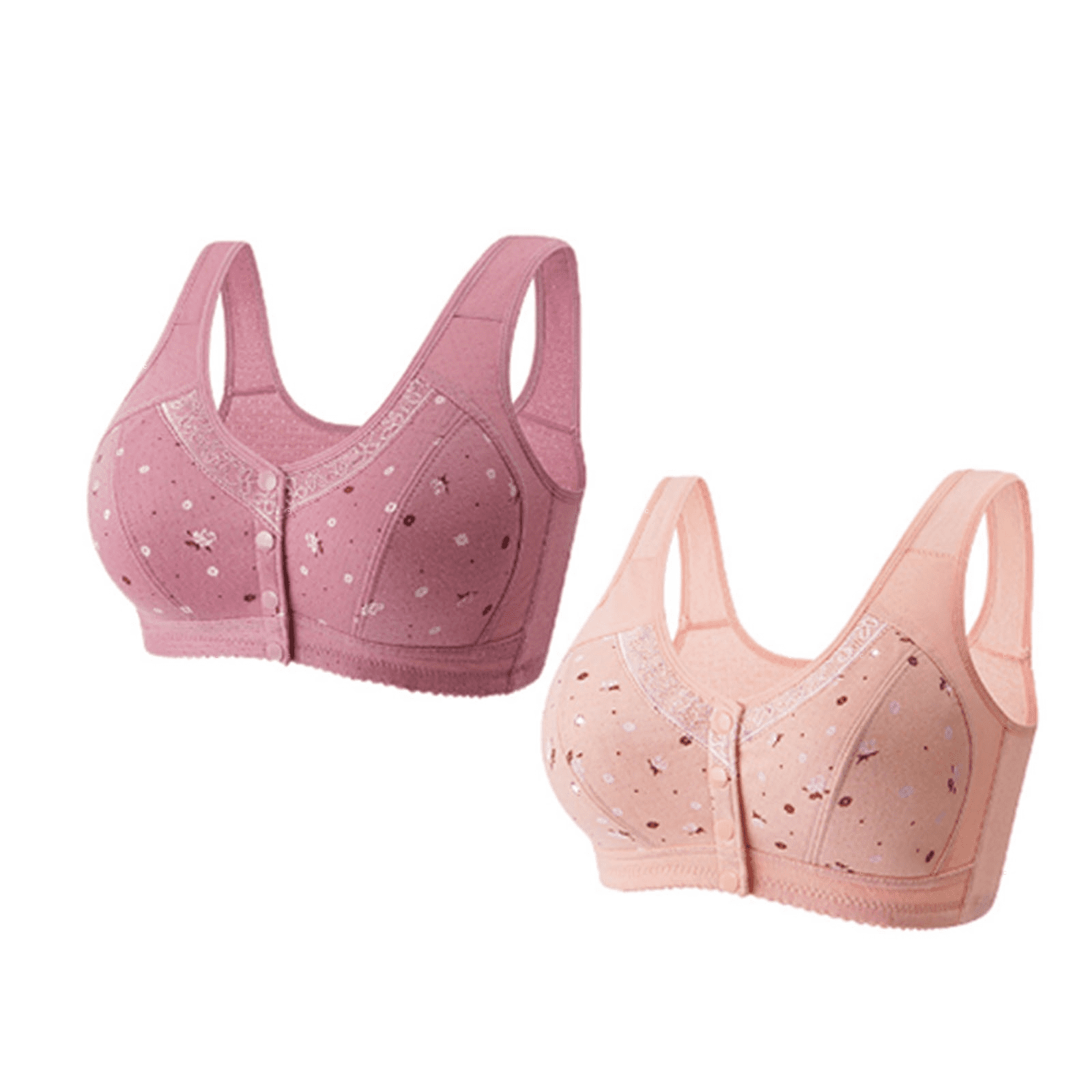 Fulorrnie Women's Wirefree Front Closure Bras Plus Size Support ...