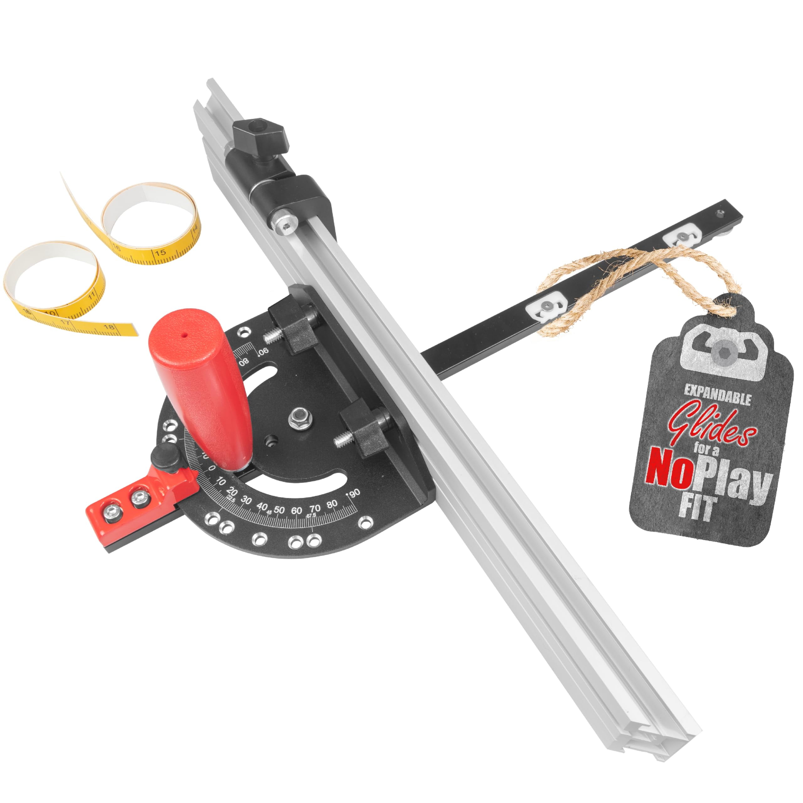 Fulton Miter Gauge 2000 SE HDF NoPlay Expandable Glides Steel Miter Bar ...