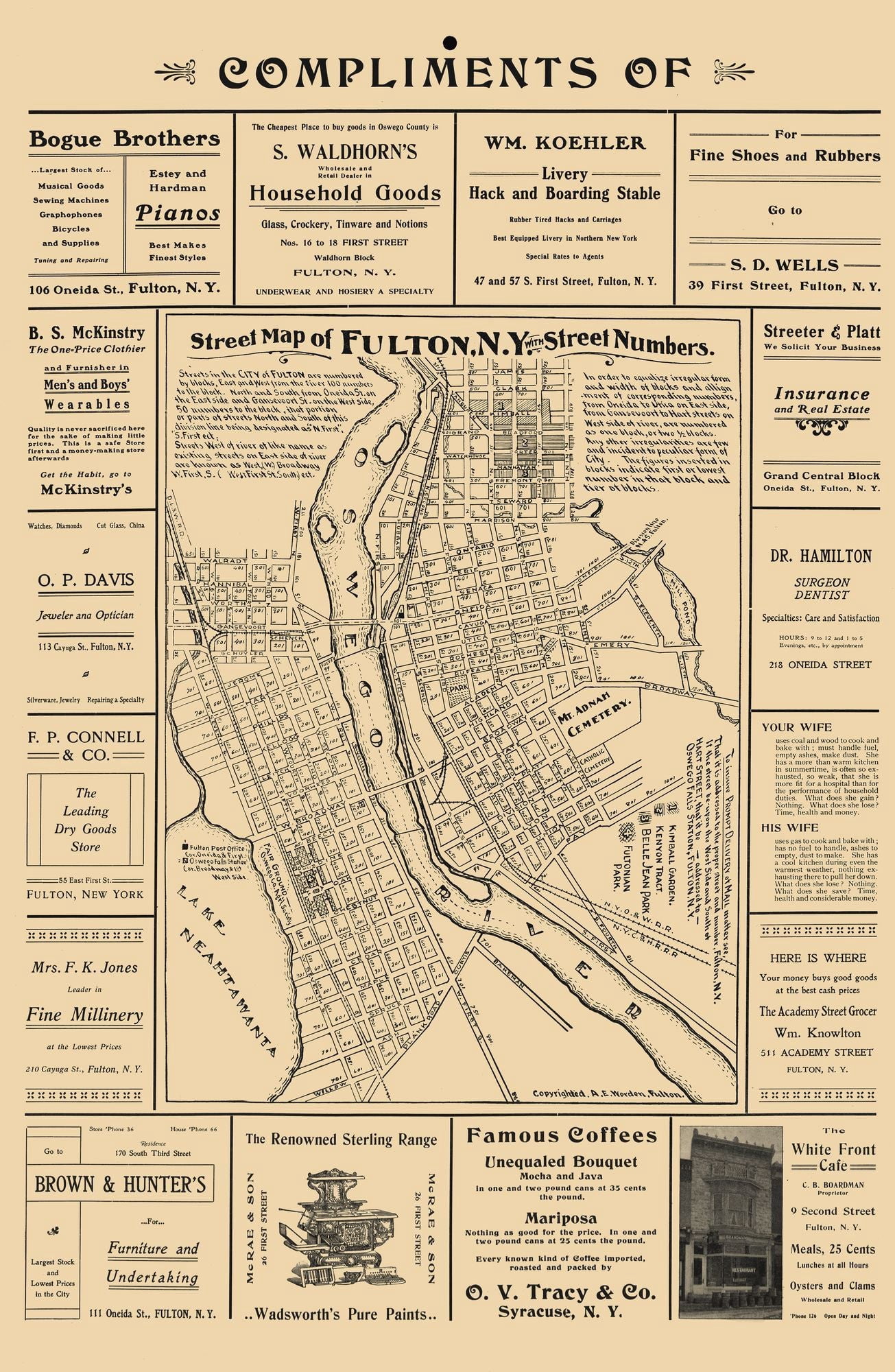 Historic City Map - Fulton New York - Worden 1903 - 23 x 35.26 ...
