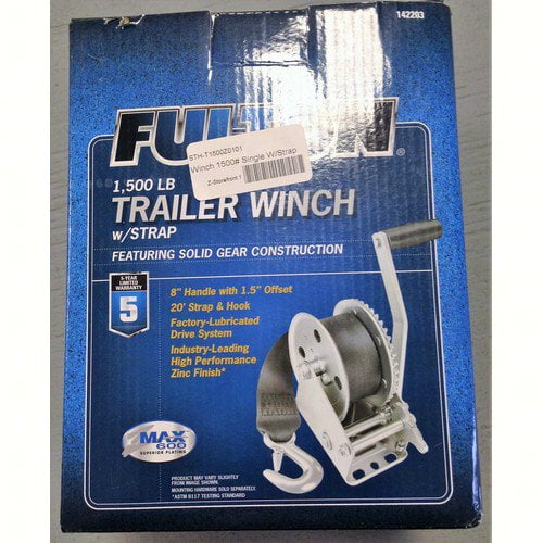 Fulton Performance T1500Z0101; Winch 1500# Single W/Strap - Walmart.com