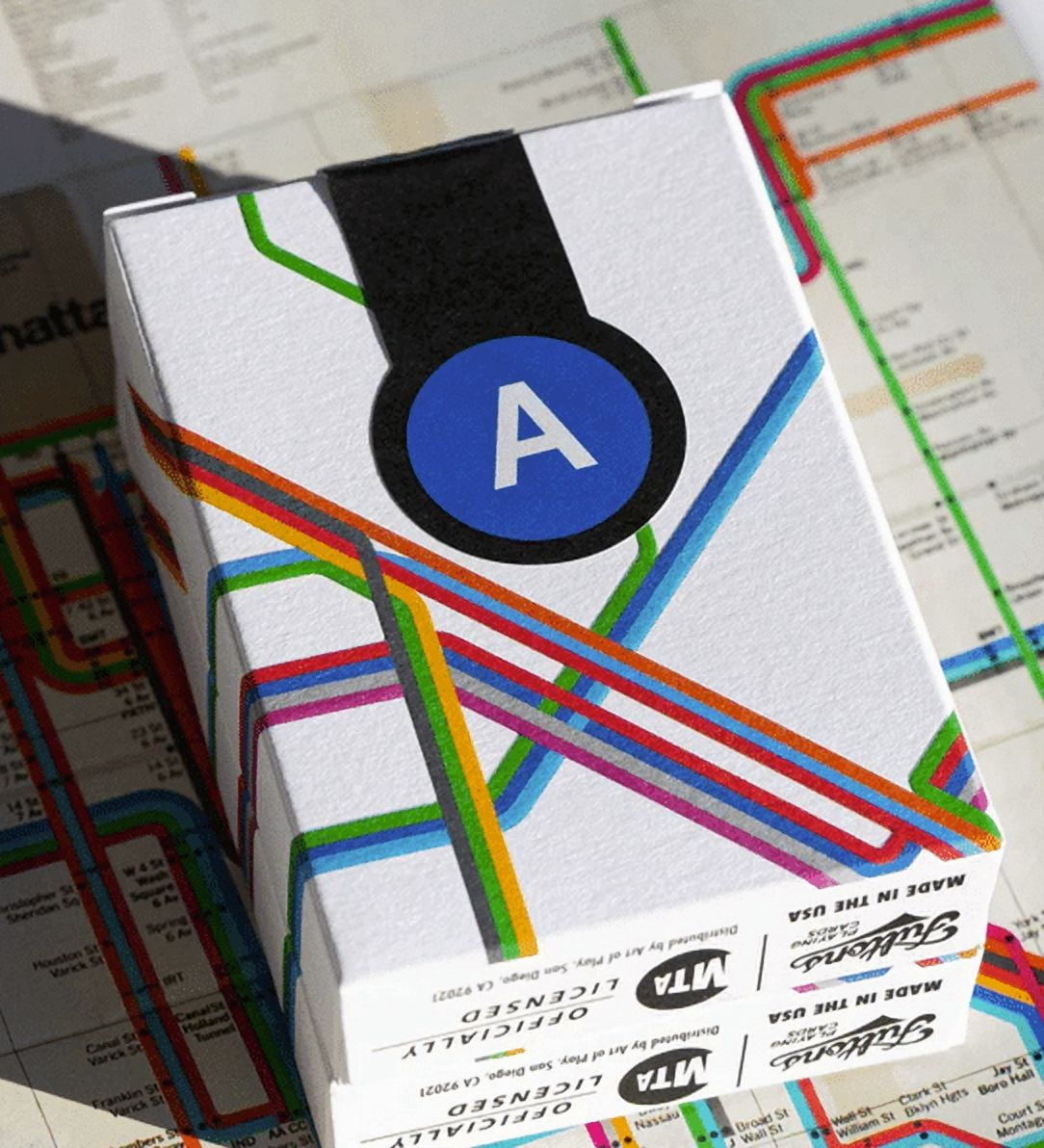 Fulton Street MTA (Blue Gilded 1 of 20) 1972 Vignelli Map Playing Cards ...