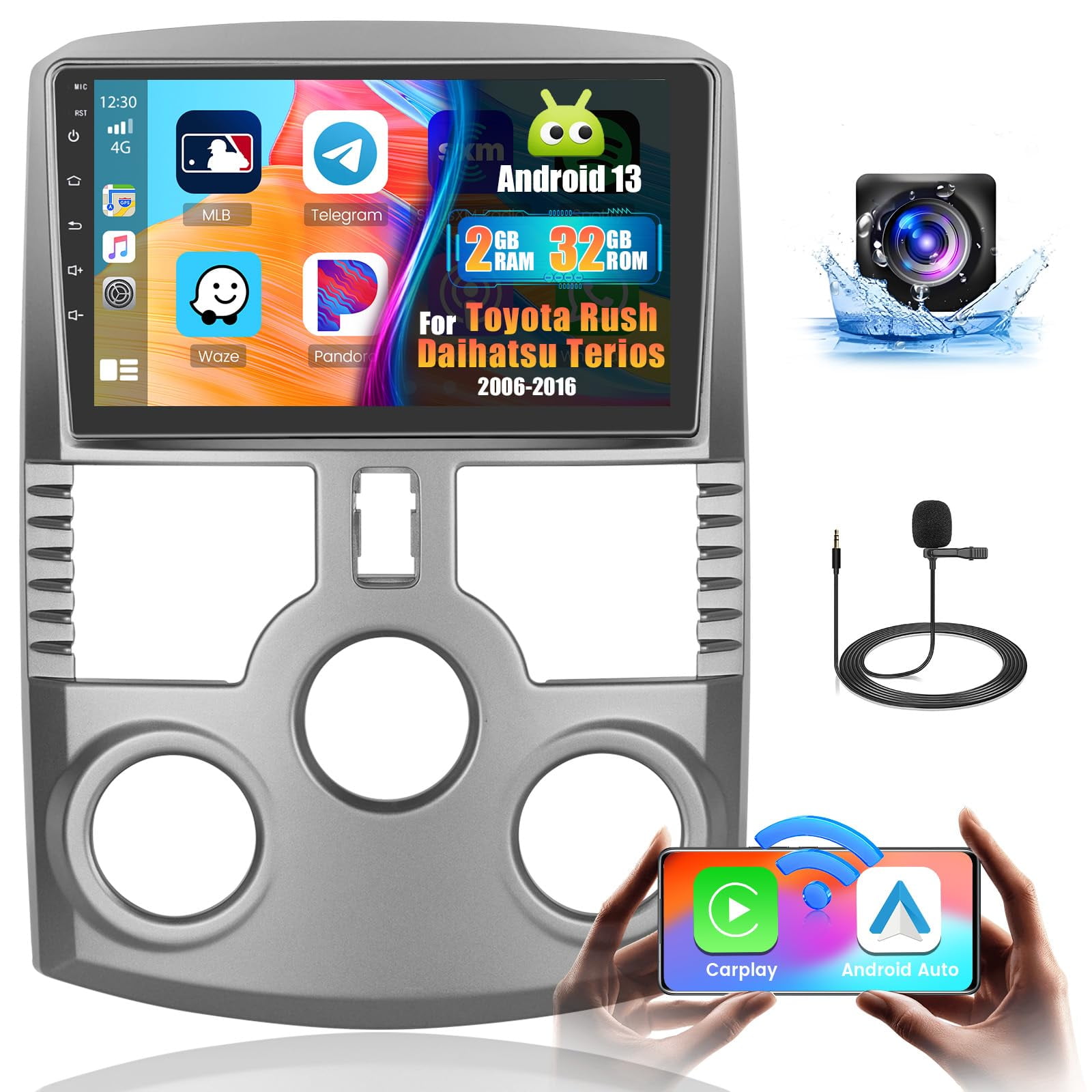 Fuluku for Toyota Rush Daihatsu Terios 2006-2016 Android Stereo 9" Touch Screen with Wireless ...