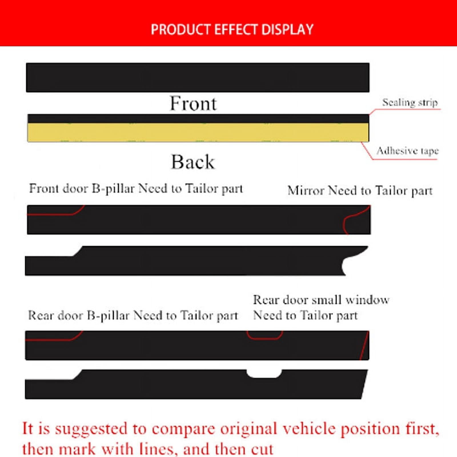 Fuluru 13FT Rubber Car Side Door Window Glass Seal Weatherstrip Rain ...