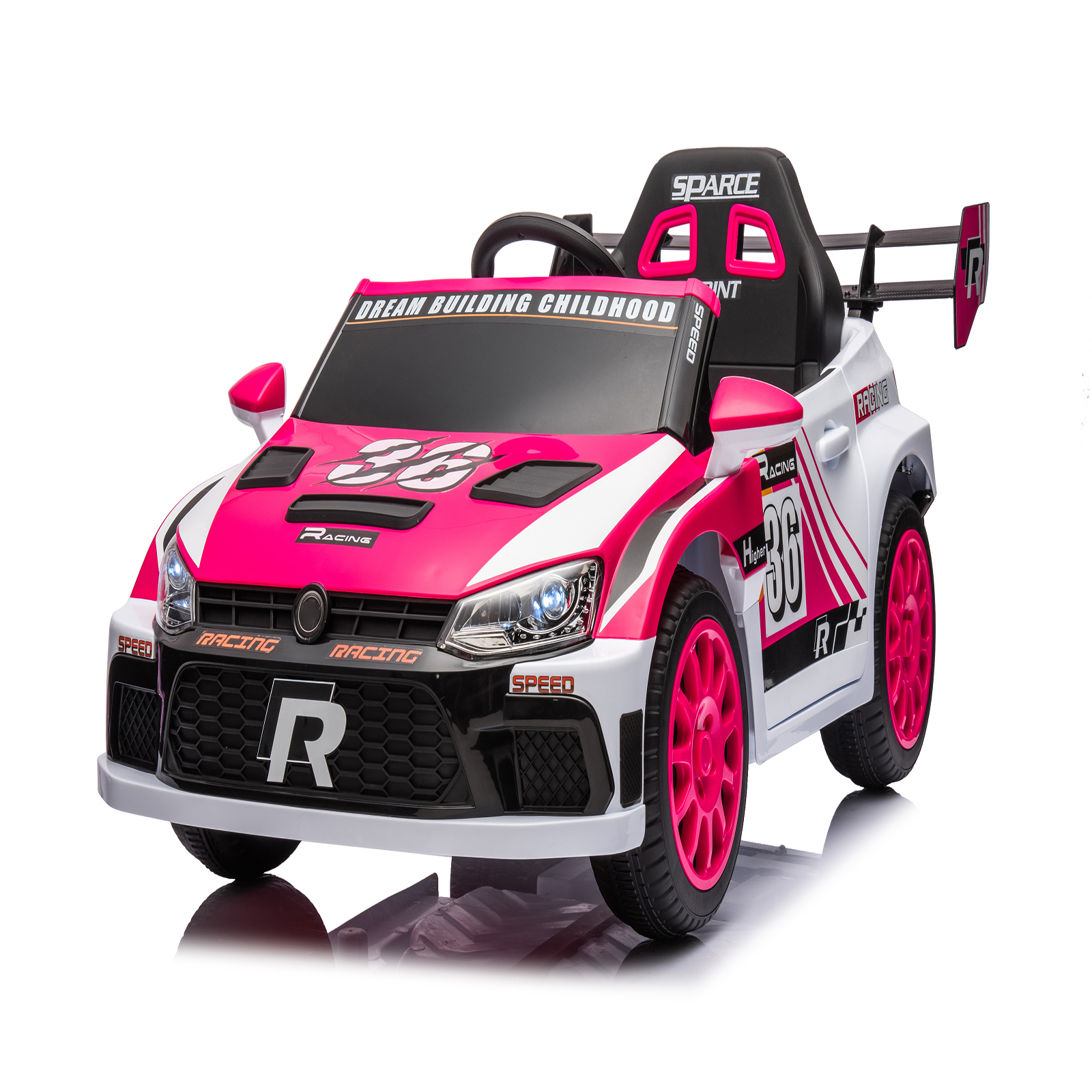 Fulvari 12V Kids Ride on Car With 2.4G R/C, High-low Speed Four Wheel ...