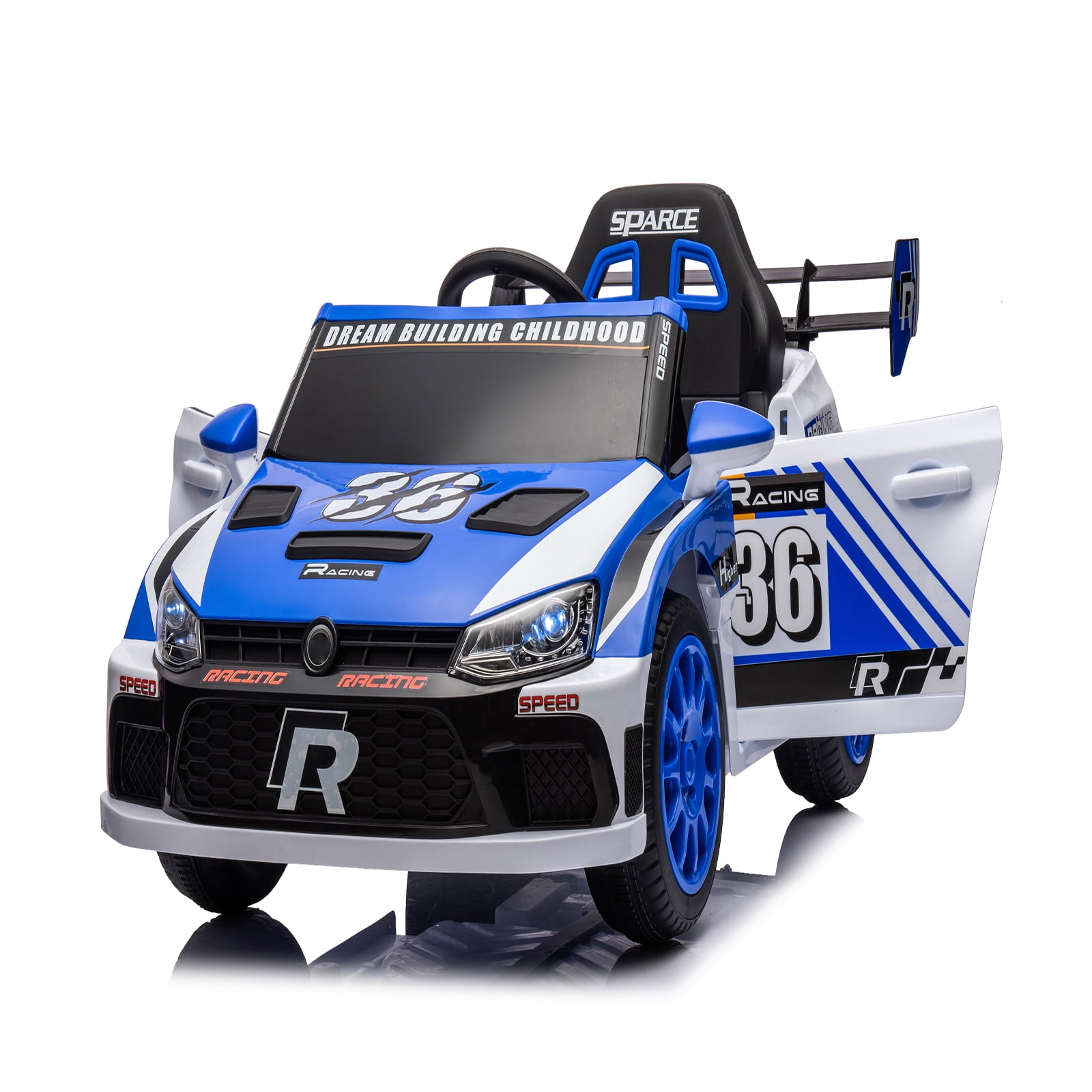 Fulvari 12V Kids Ride on Car With 2.4G R/C, High-low Speed Four Wheel ...
