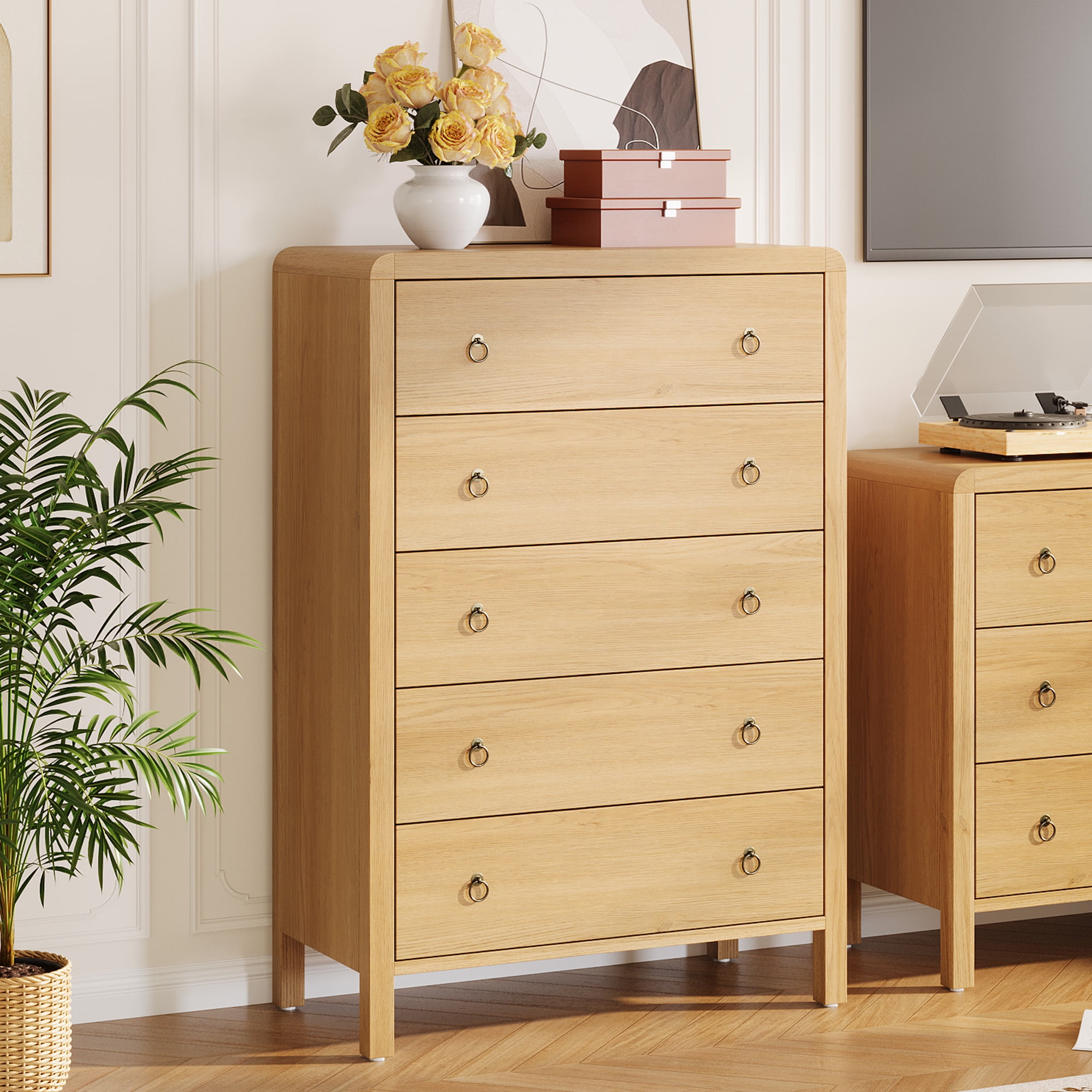 Fulvari 3 Drawer Dresser, Freestanding Storage Cabinet with Anti-Tip ...